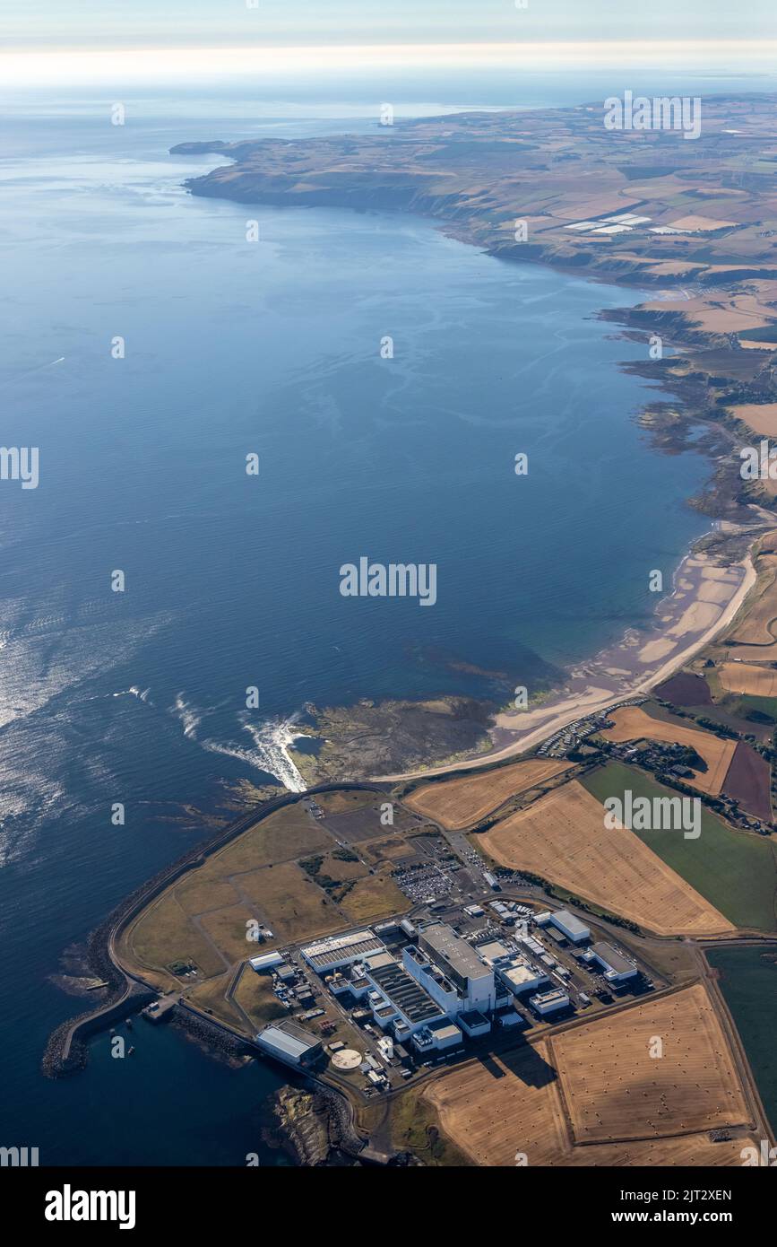 Aerial view of Torness Nuclear Power Station on the east coast of ...