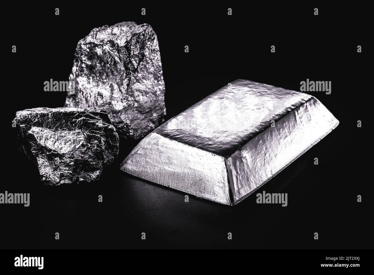 palladium stone and ingot, a transition metal used in the production of ...