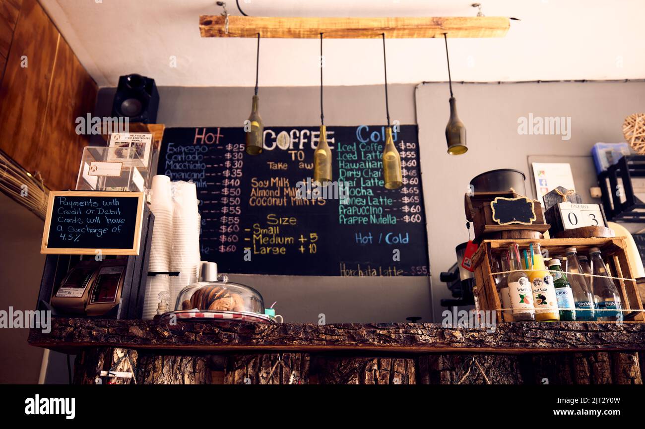 The interior of a cute little cafe in Tulum during the pandemic in ...