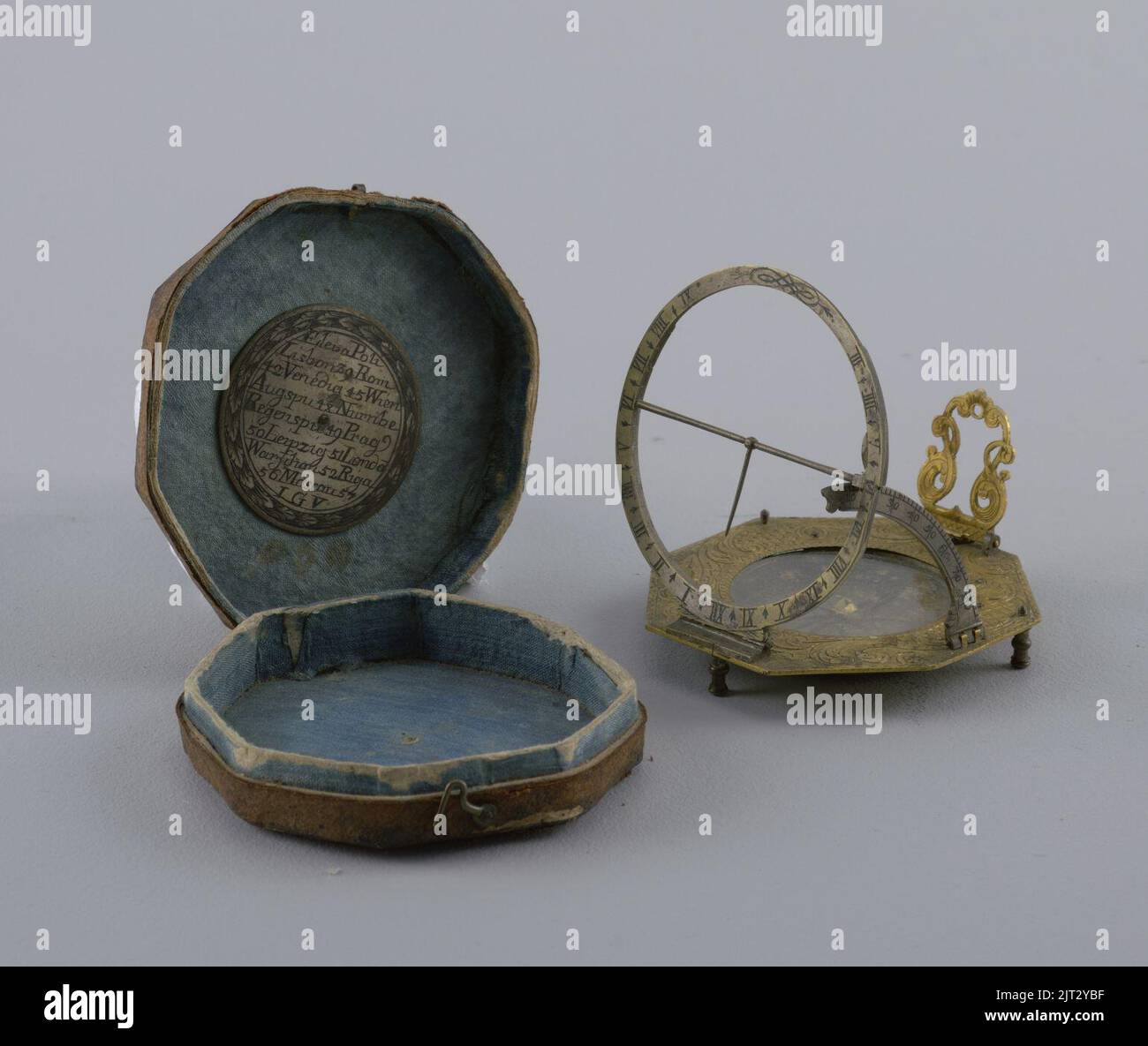 Traveling Sundial And Compass (Germany), early–mid-18th century Stock ...