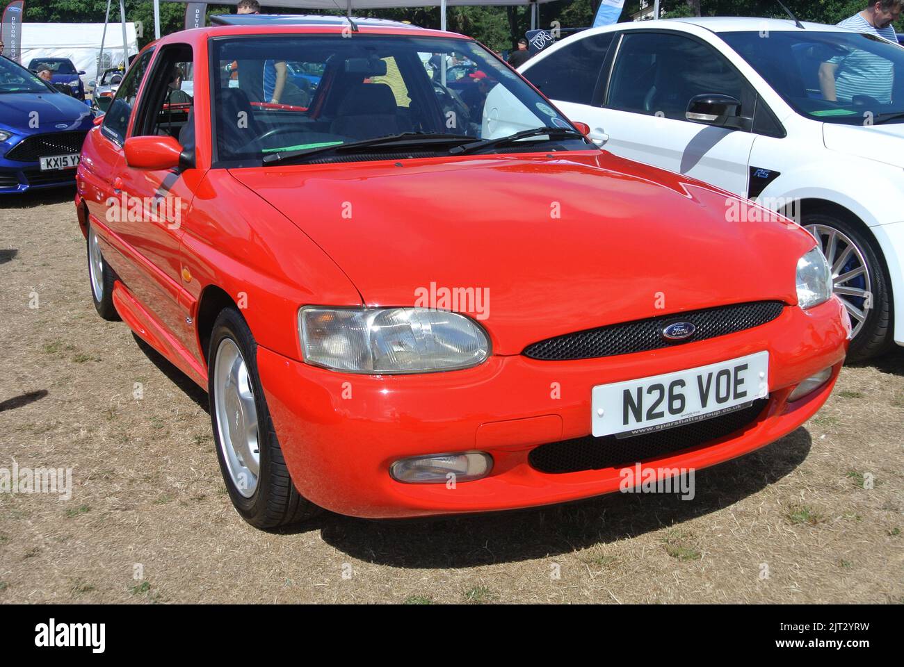 A 1996 Ford Escort RS 2000 parked on display at the English Riviera ...
