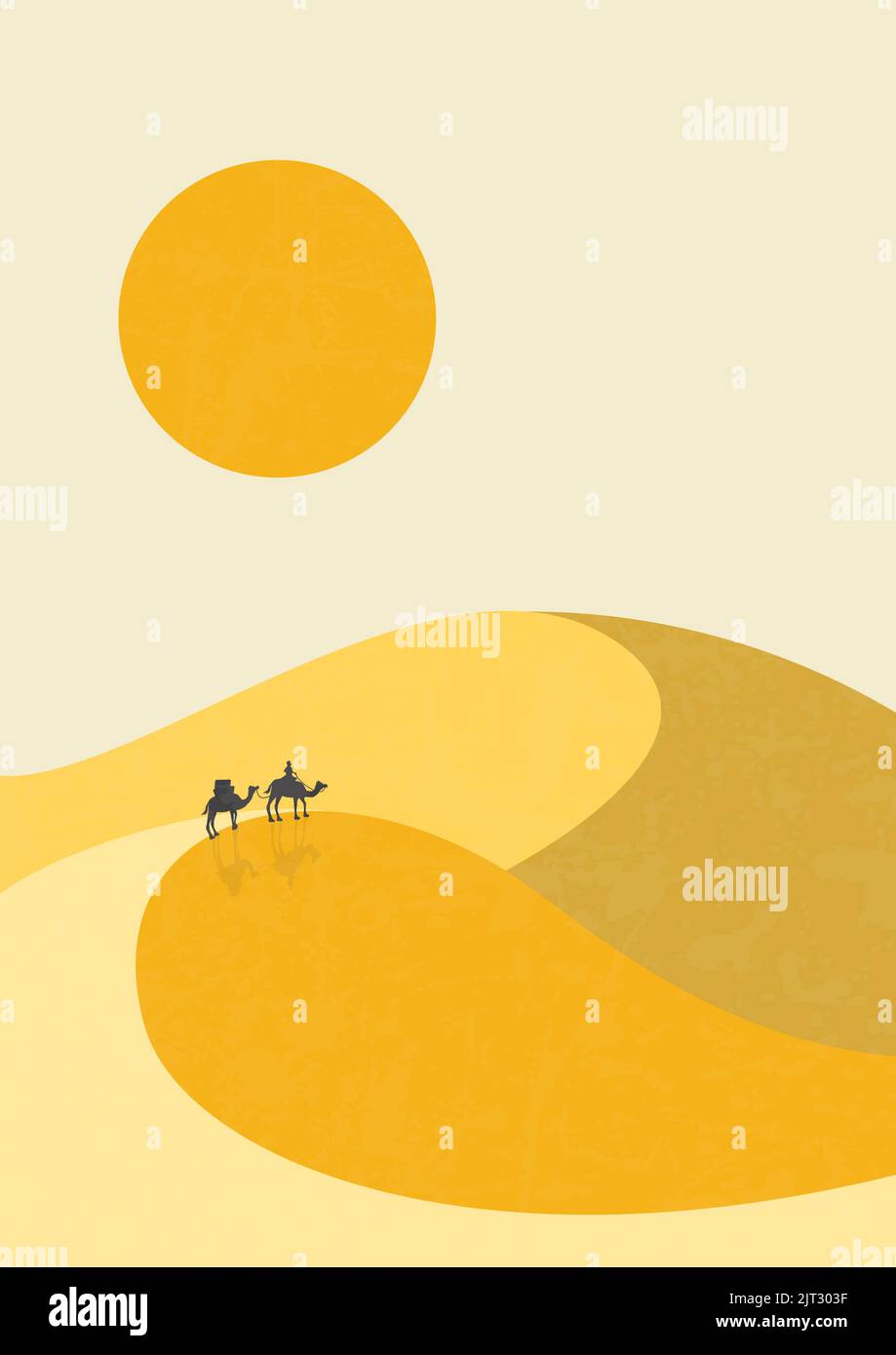 Panoramic sand dune sahara Stock Vector Images - Alamy