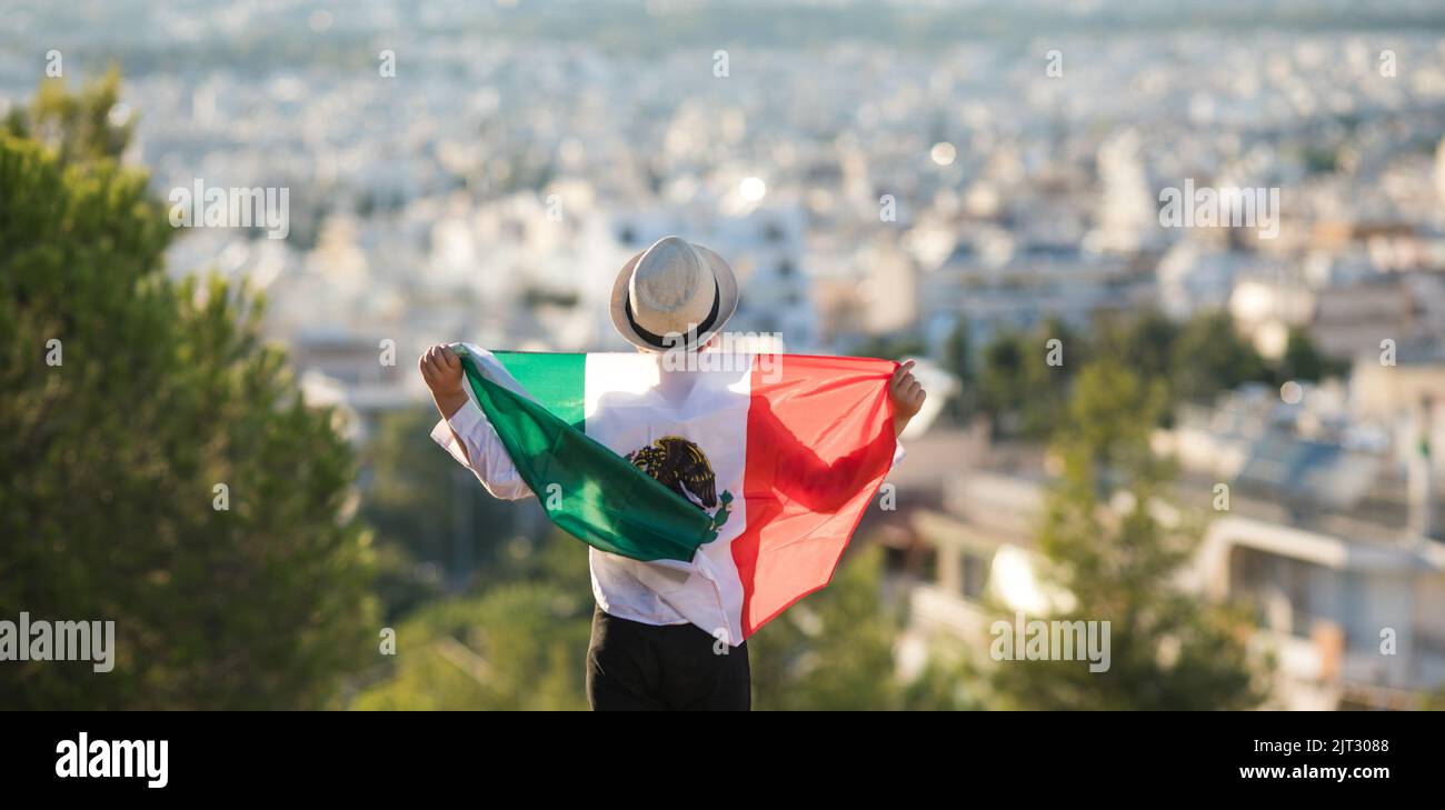 People holding flag of Mexico. "September 16. Independence Day of ...