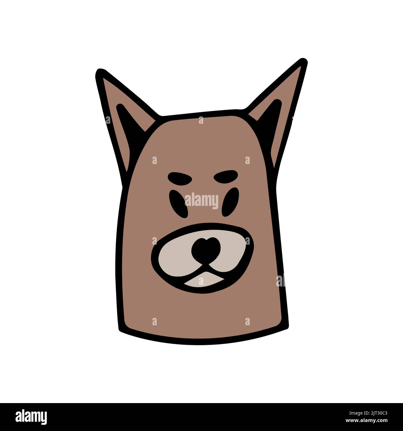 Funny puppy cartoon character doodle. Cute dog line art. Nice happy pet ...