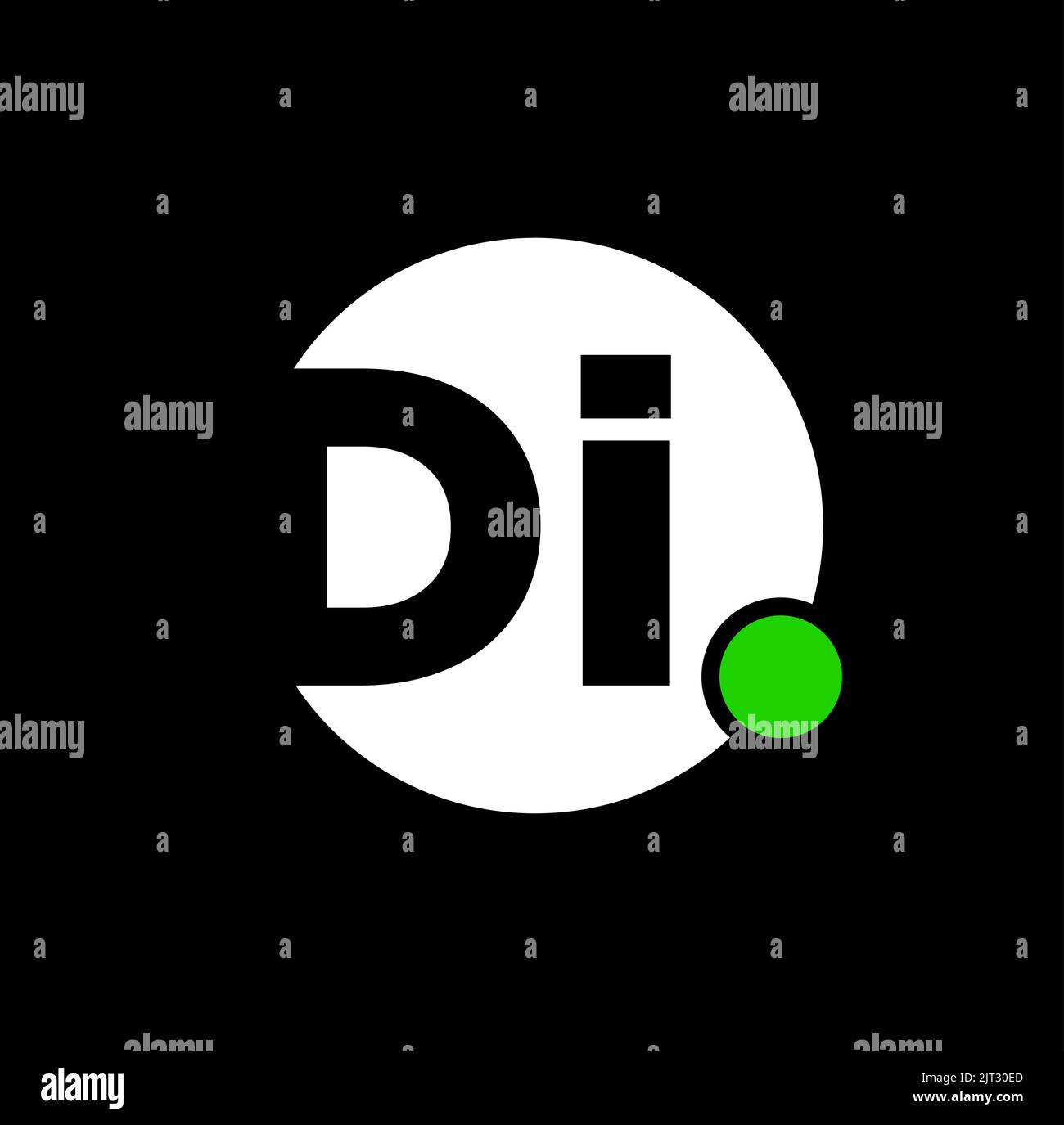 The Di company name initial letters monogram on white round shape, logo design concept Stock ...