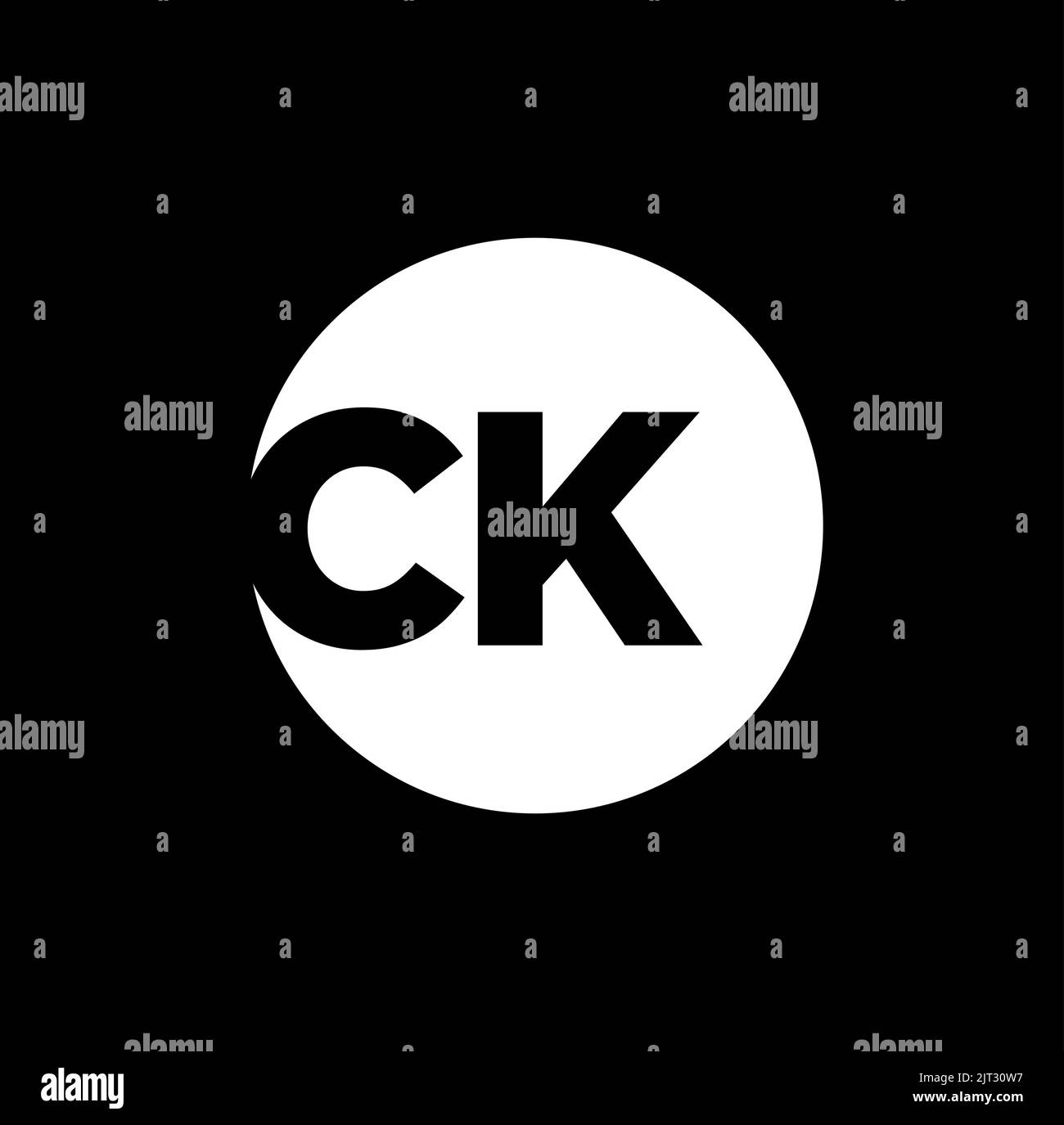The CK company name initial letters monogram on white round shape, logo ...