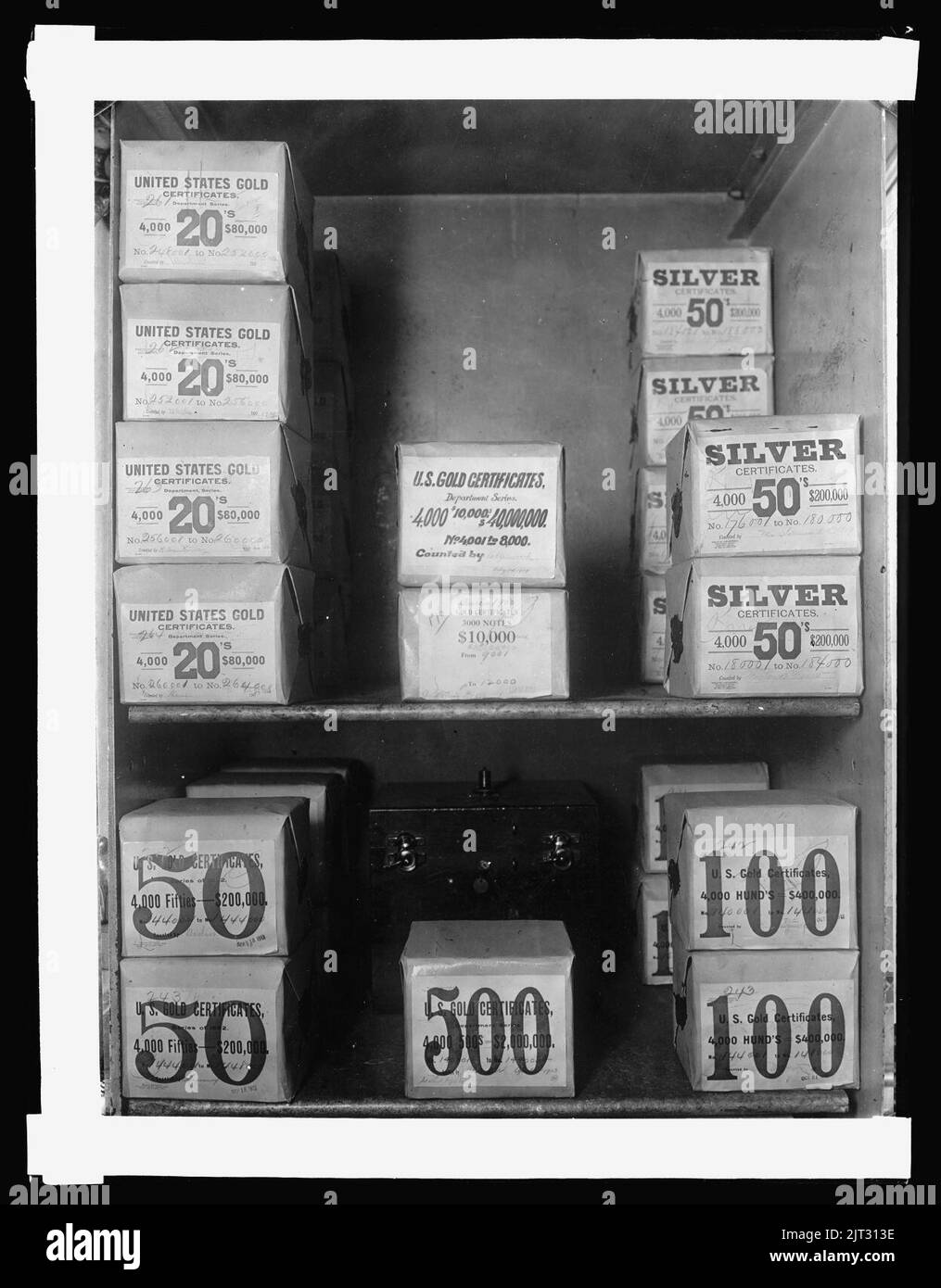 Treasury Dept. Ofc. of U.S. Treasuer. Reserve vault Cash room packages ...