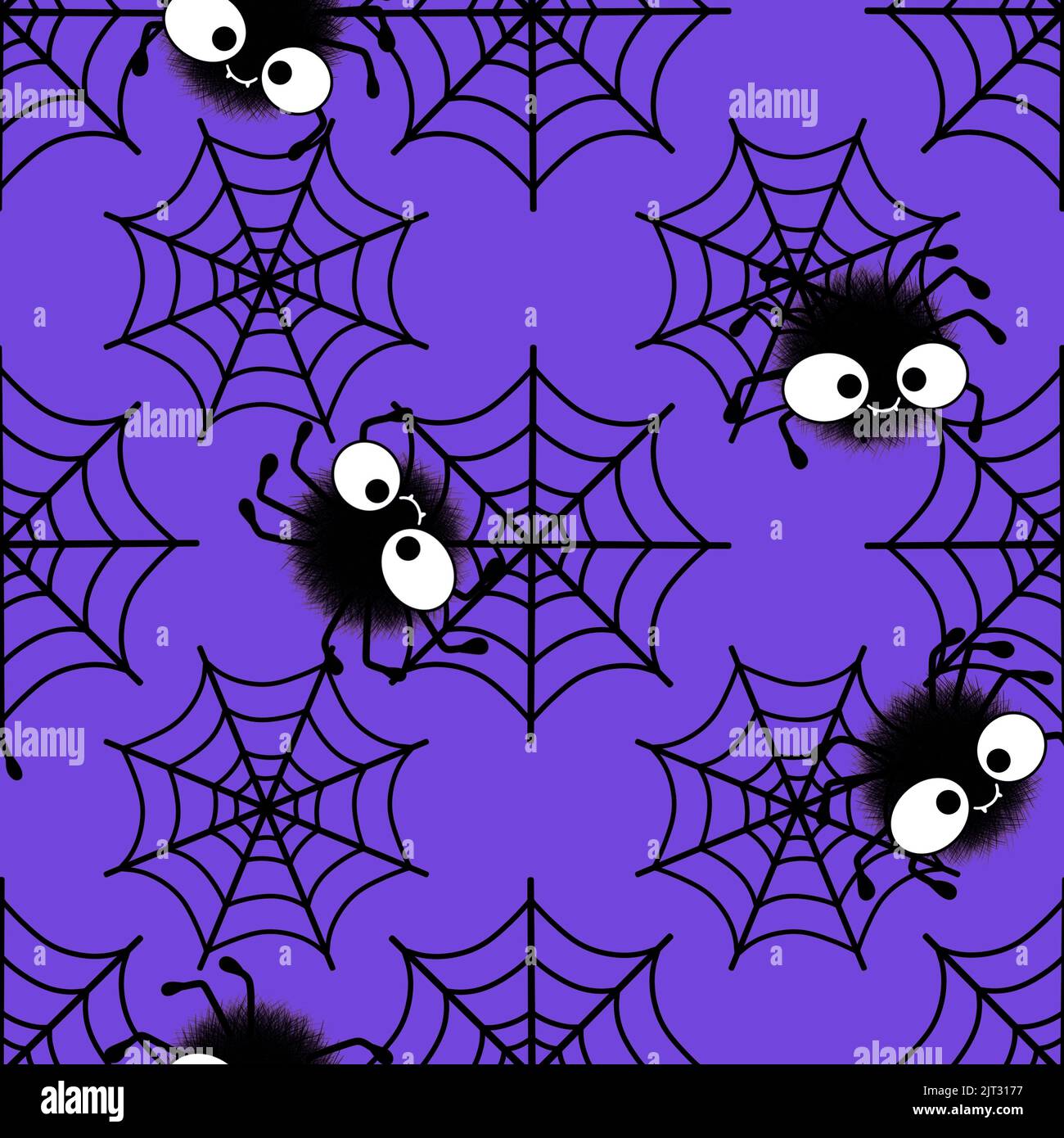 Halloween cartoon seamless web and spider and ghost pattern for ...