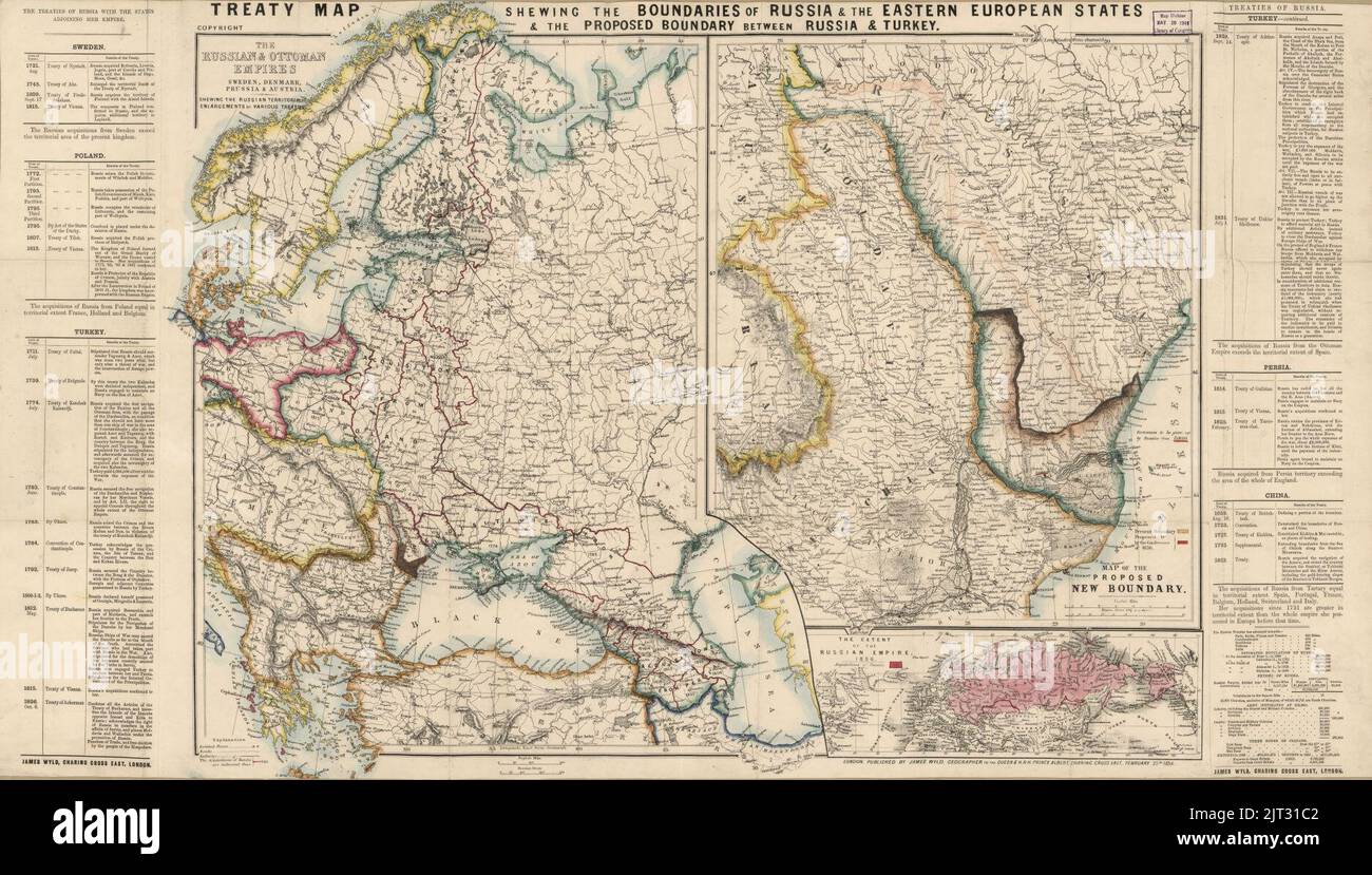 Treaty map shewing the boundaries of Russia & the Eastern European ...