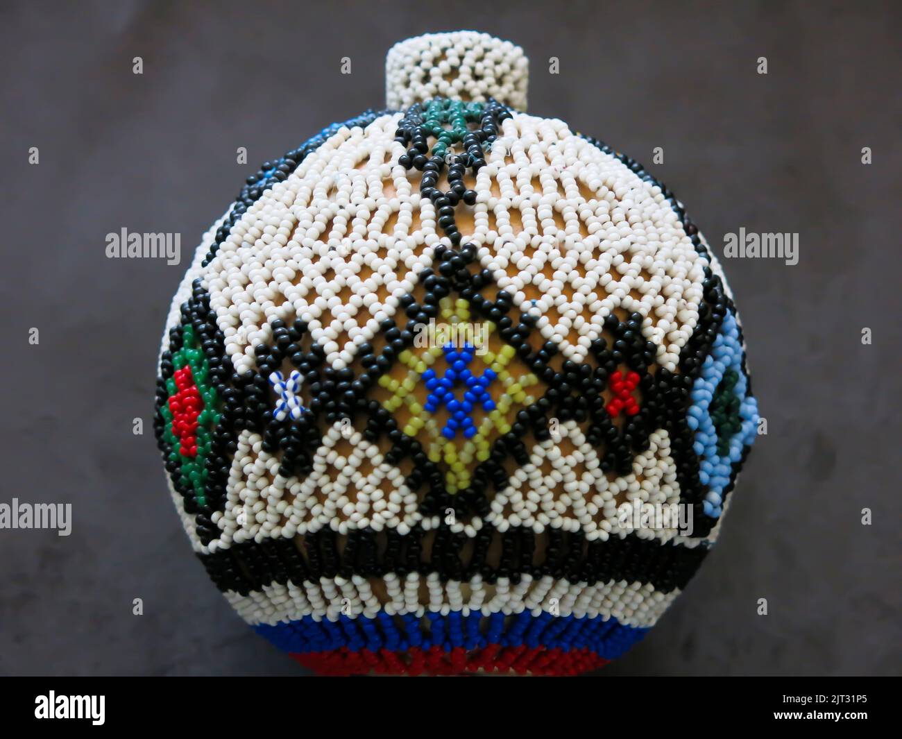 Beaded African Gourd - Zulu, Africa Stock Photo - Alamy