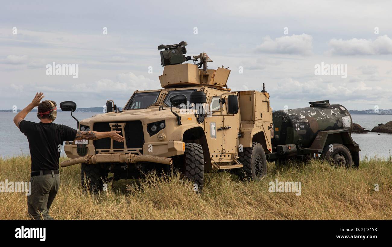 U.S. Navy Boatswain's Mate 2nd Class Kameron Thompson, assigned to USS ...