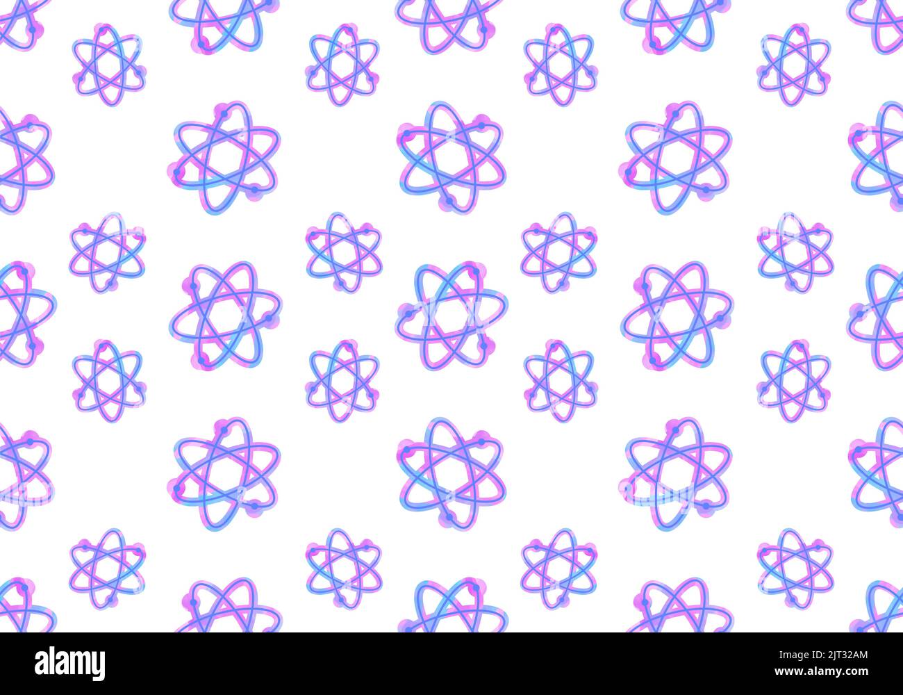 Back to school seamless cartoon atom pattern for kids clothes print and ...