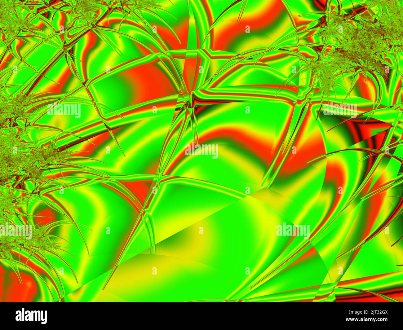 abstract green-orange line drawing, color graphics, background, design ...