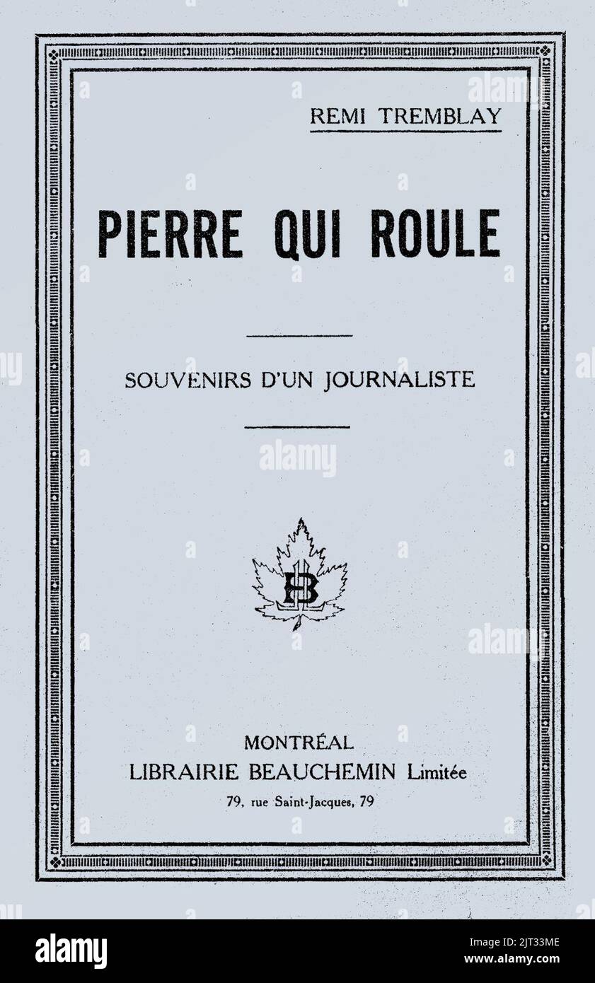 Tremblay - Pierre qui roule, 1923 (page 1 crop)-2 Stock Photo - Alamy