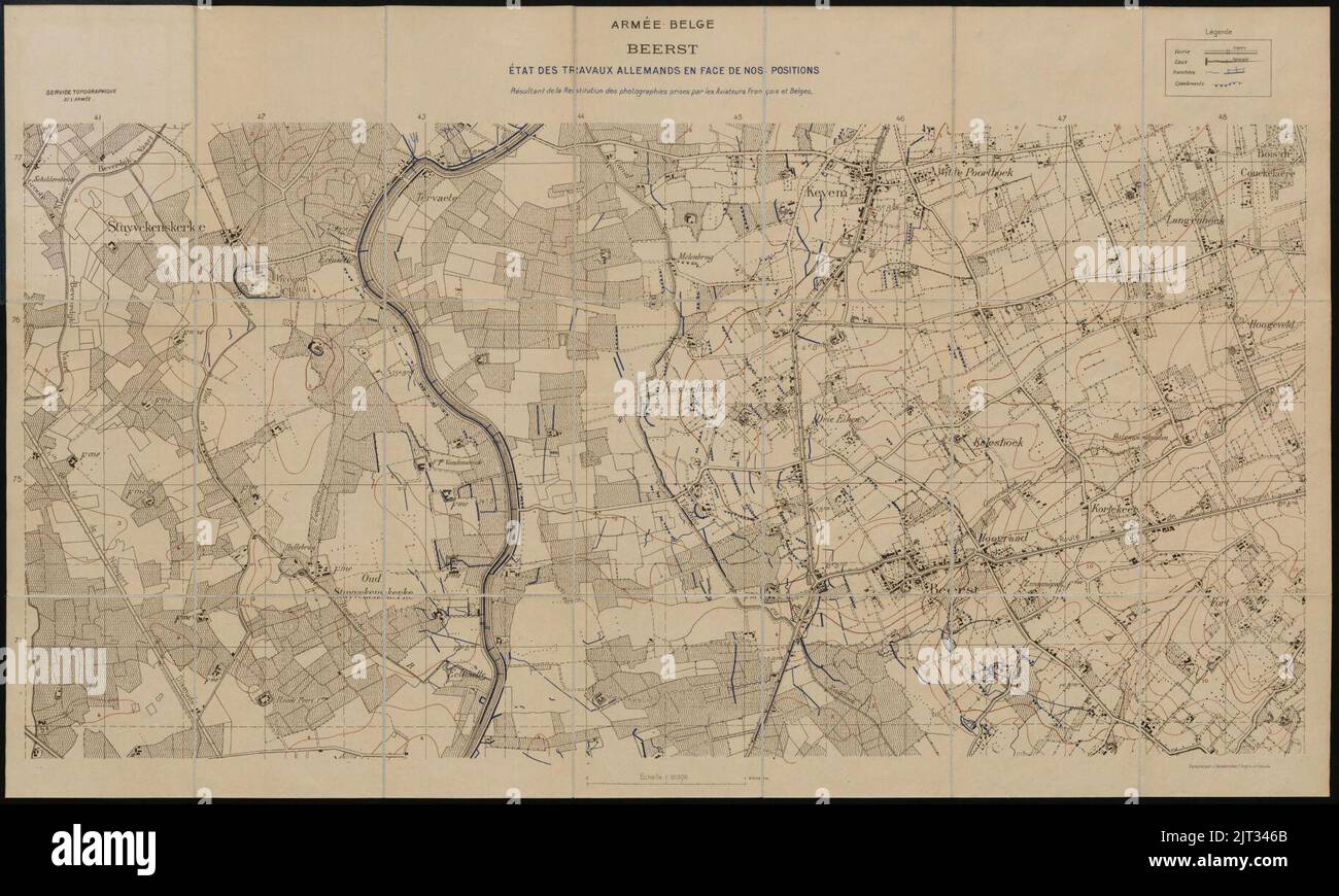 Trench map showing German positions around the town of Beerst (5028175 ...