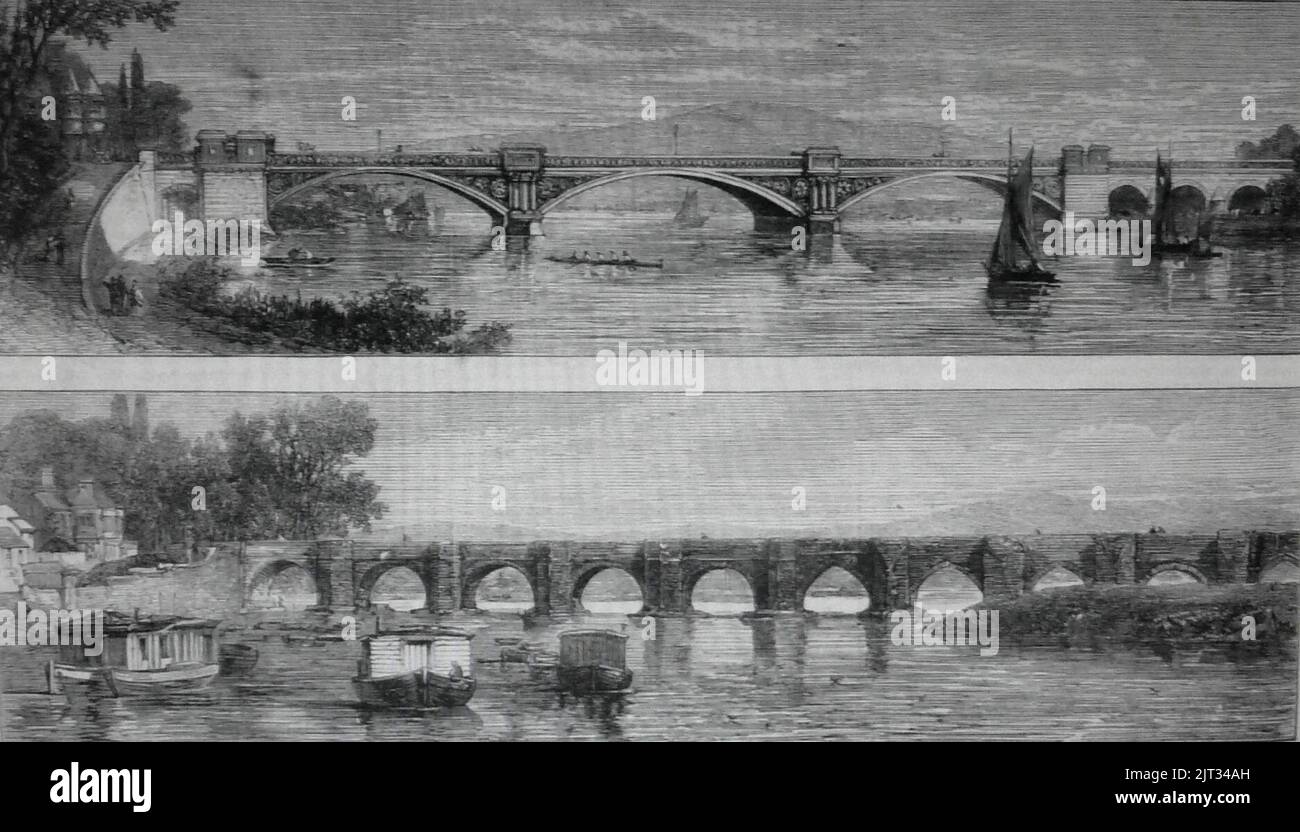 Trent Bridge ILN 1871 001 Stock Photo - Alamy