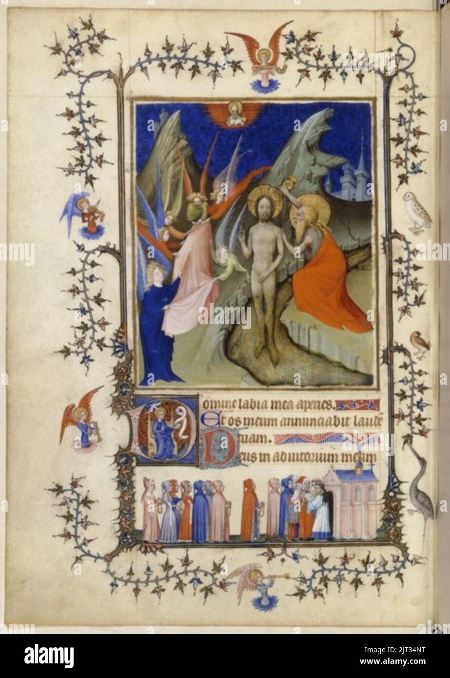 Très Belles Heures Notre-Dame - Matines du Saint-Esprit f87v Stock Photo - Alamy
