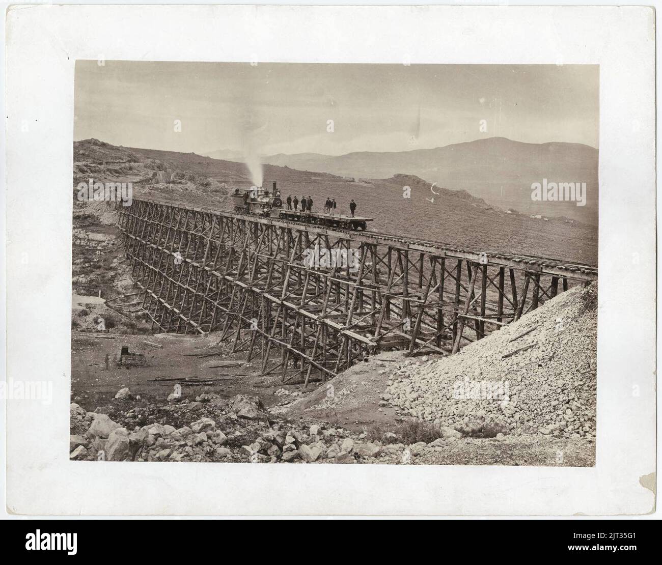 Trestle at Promontory by Andrew J Russell Stock Photo - Alamy