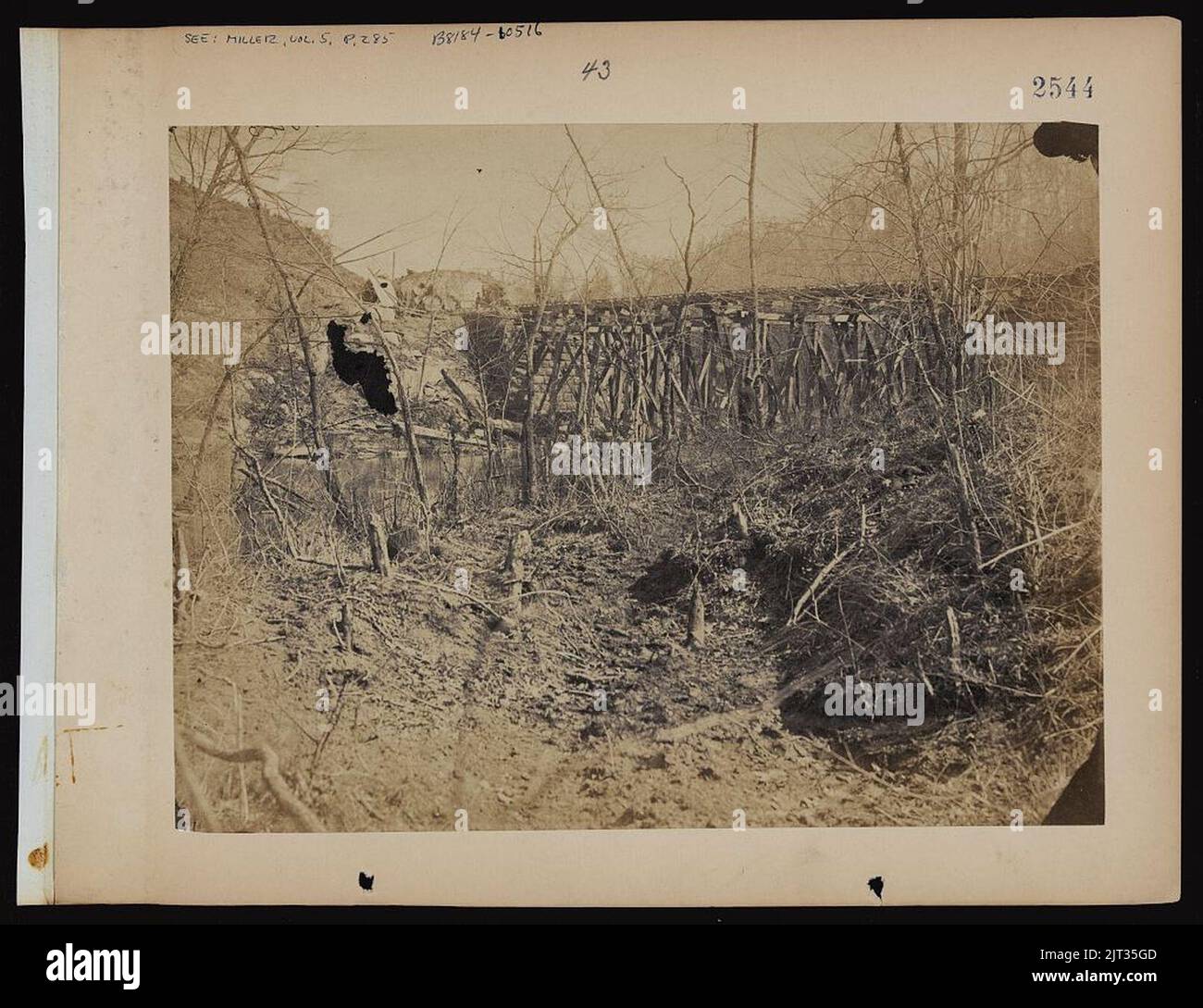 Trestle bridge across Bull Run, on the Orange and Alexandria railroad ...