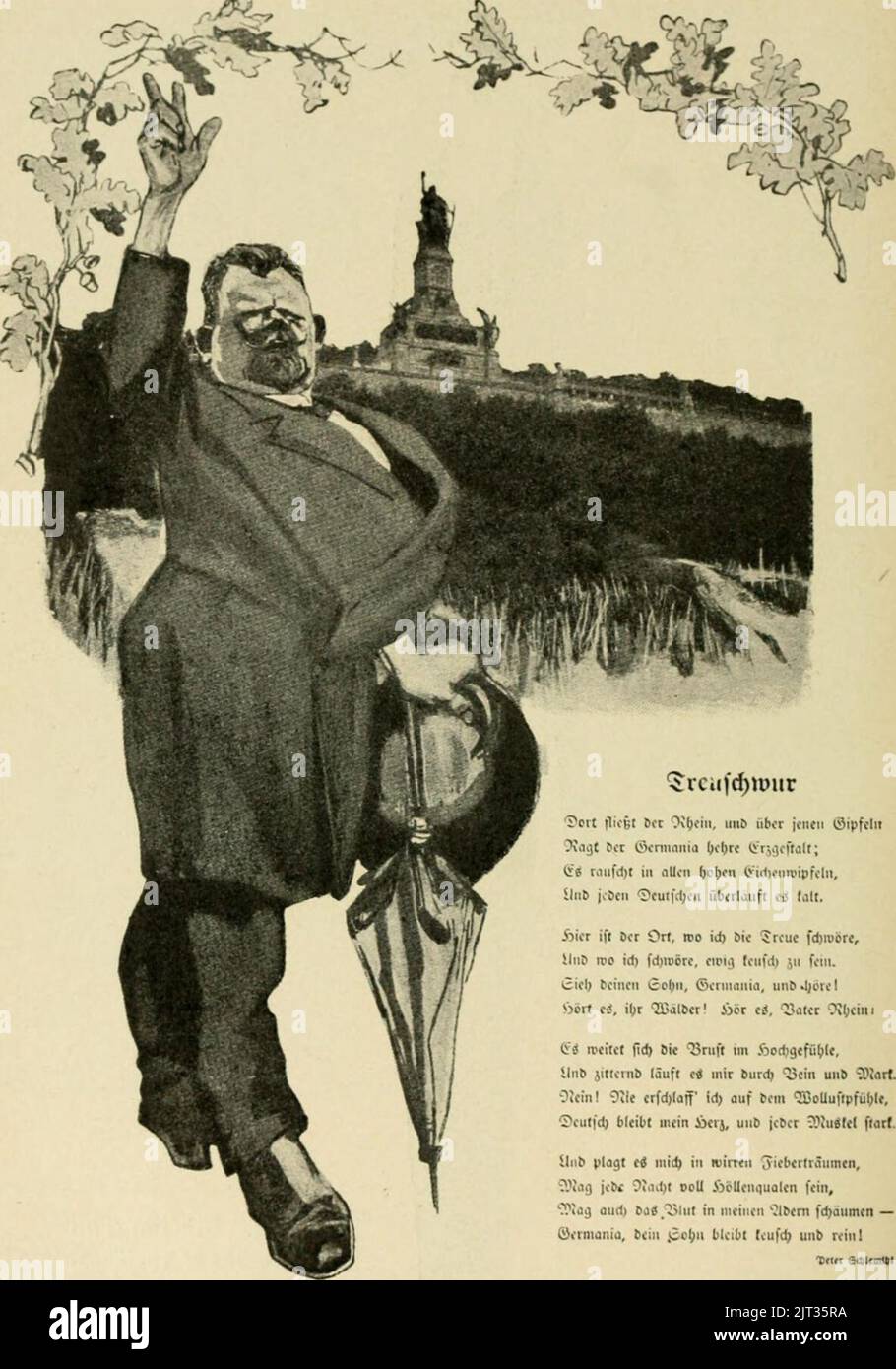 Treuschwur. Gedicht von Ludwig Thoma. Zeichnung von Eduard Thöny Stock Photo - Alamy