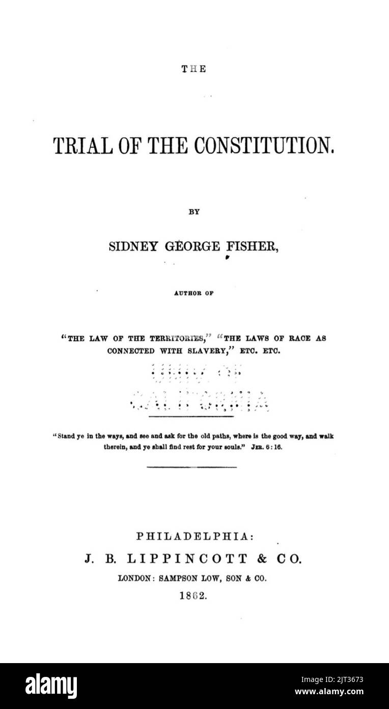 Trial of Constitition (title page Stock Photo - Alamy