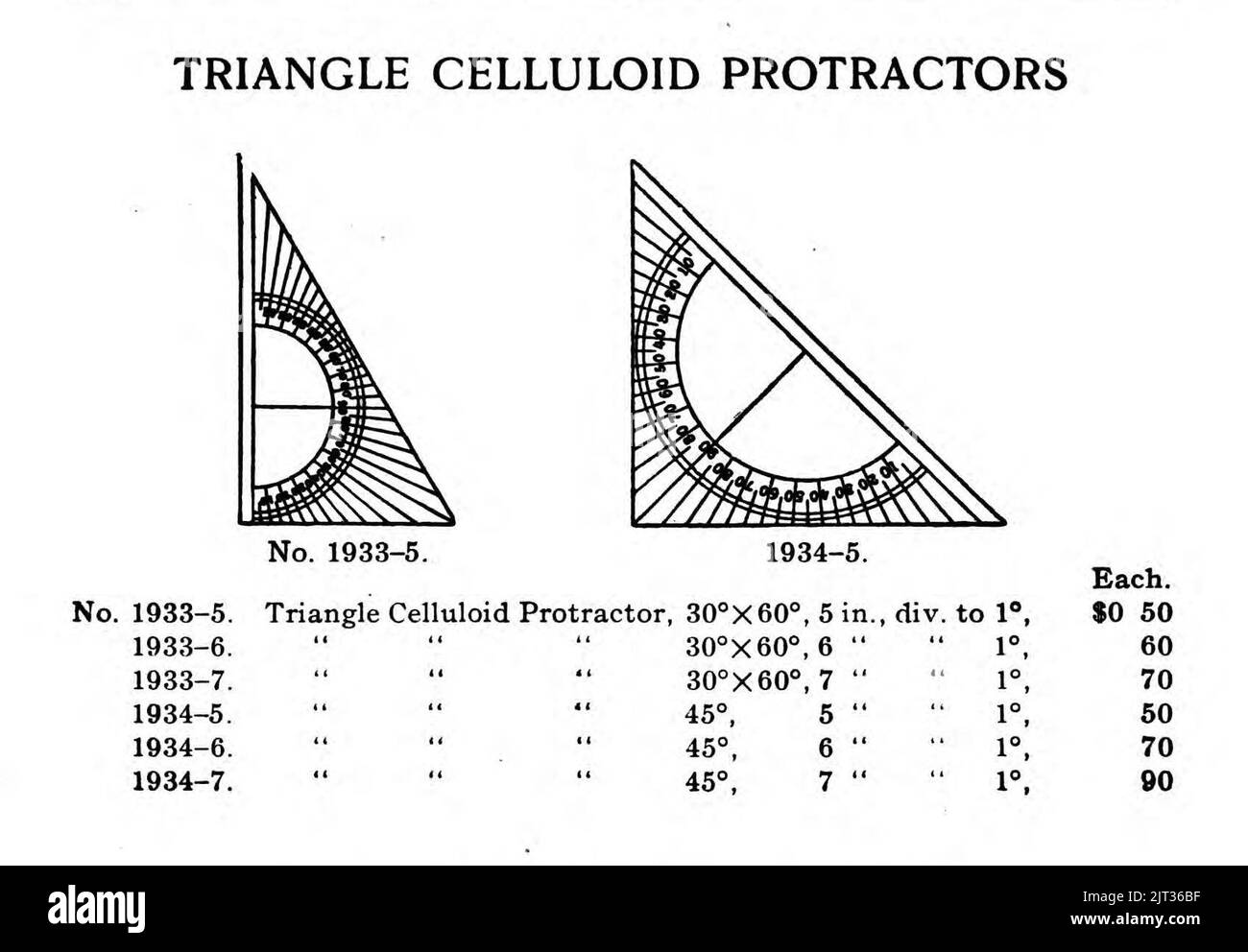 Triangle Celluloid Protractors c. 1903 Stock Photo - Alamy