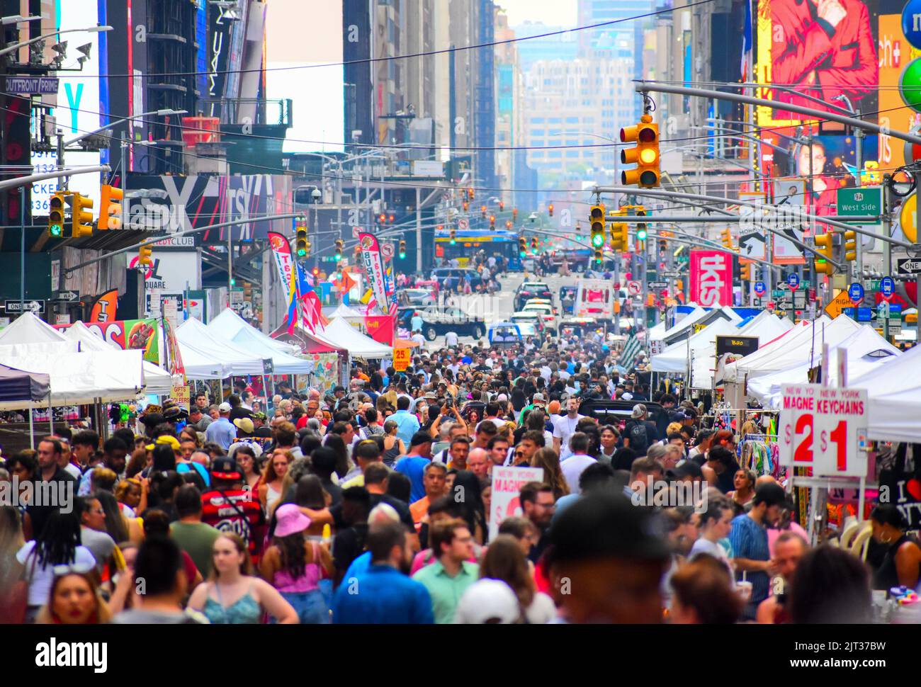 Flea market took over Times Square, New York City Stock Photo - Alamy