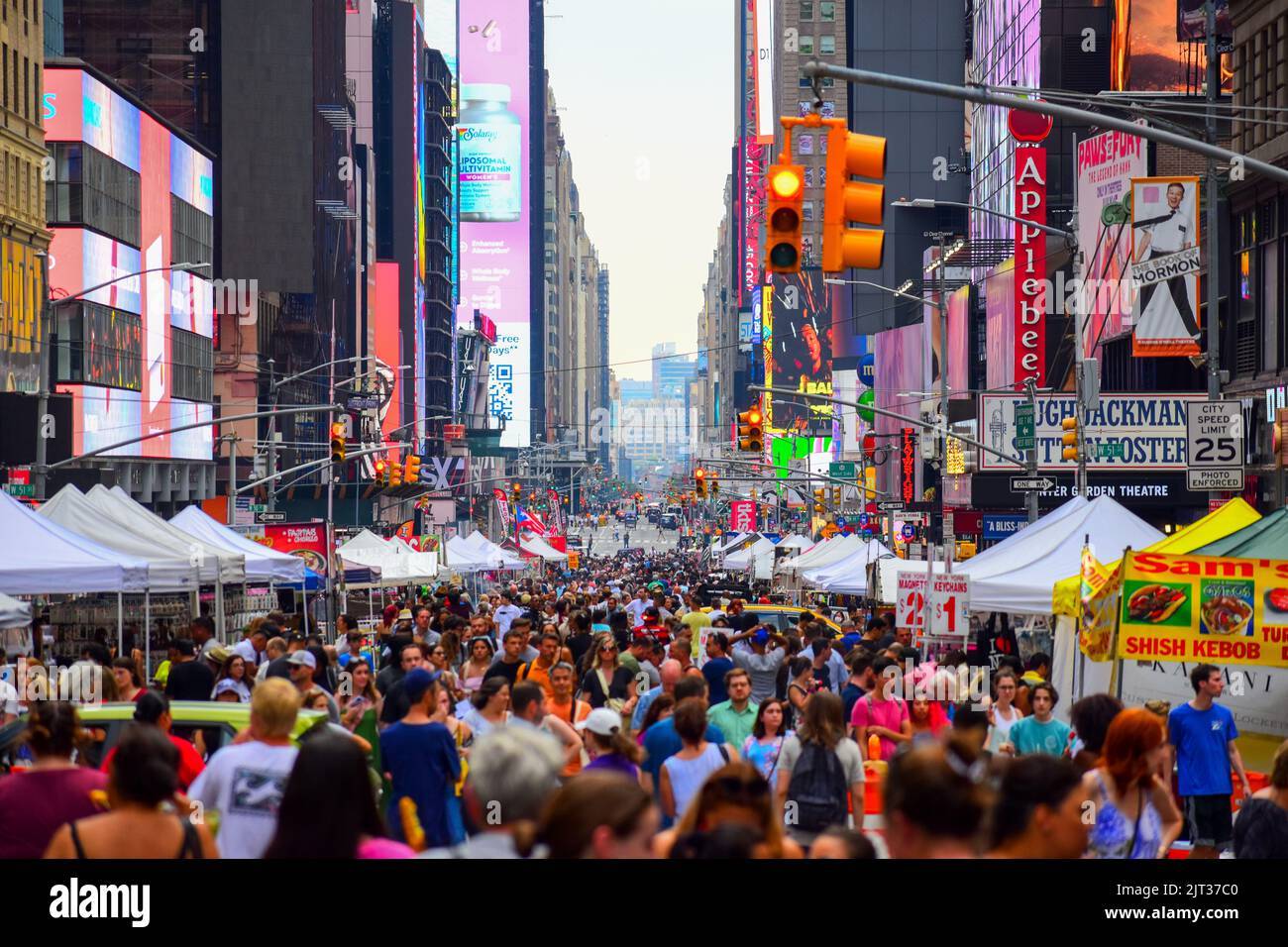 Flea market took over Times Square, New York City Stock Photo - Alamy
