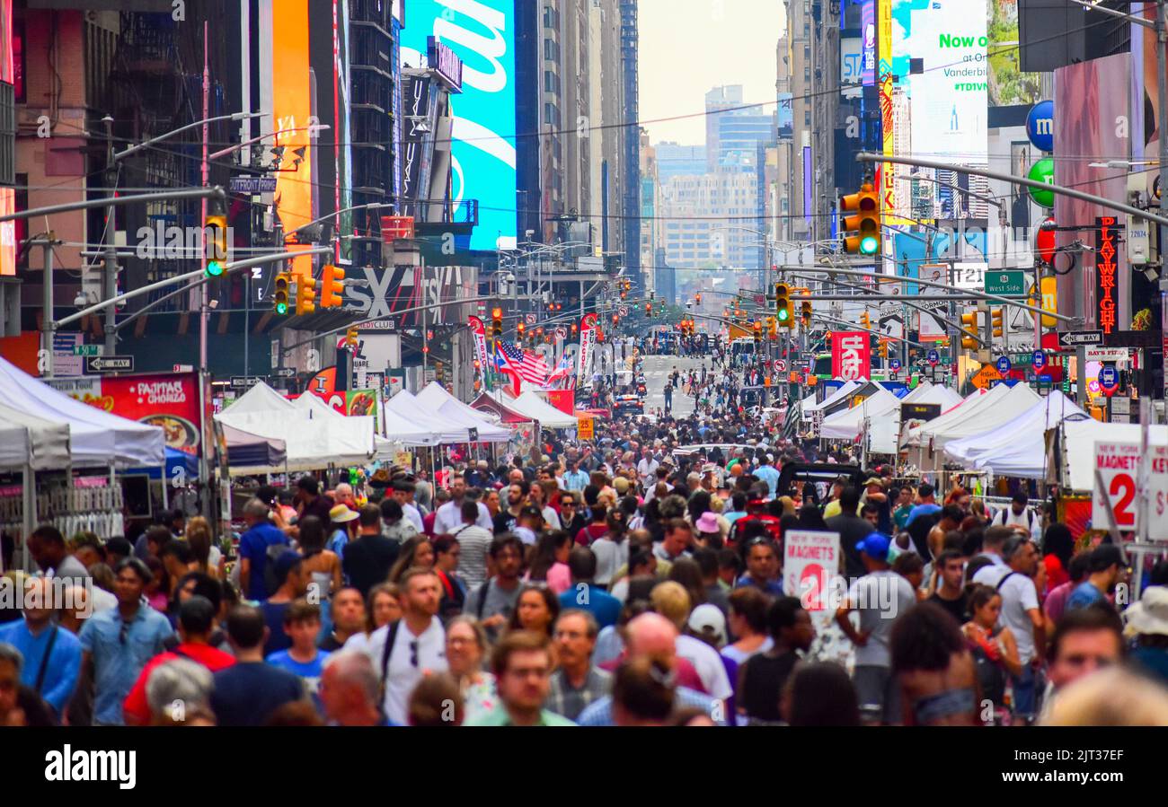 Flea market took over Times Square, New York City Stock Photo - Alamy