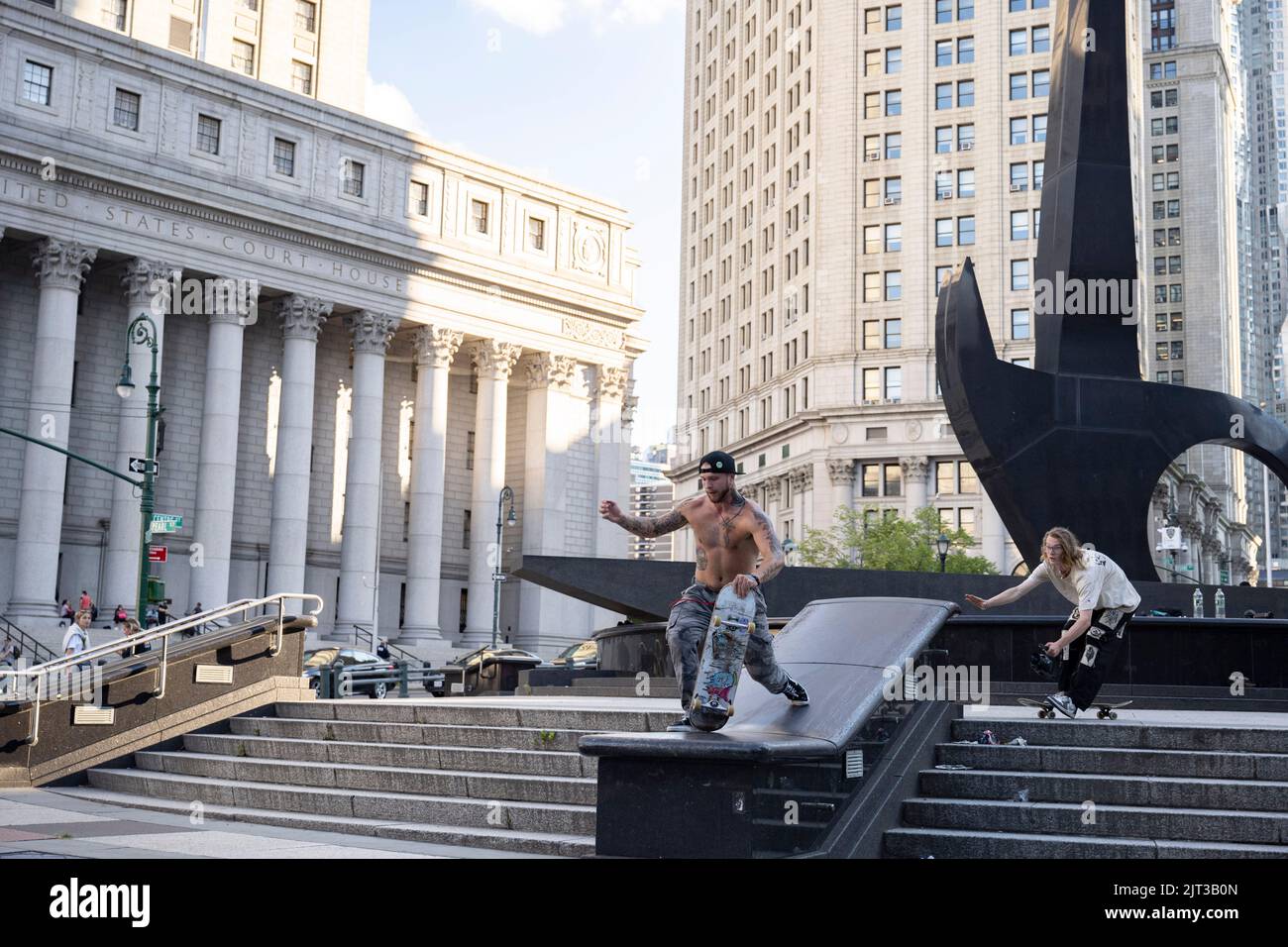 New York, New York, USA. 23rd Aug, 2022. August 23, 2022: Skateboarders ...