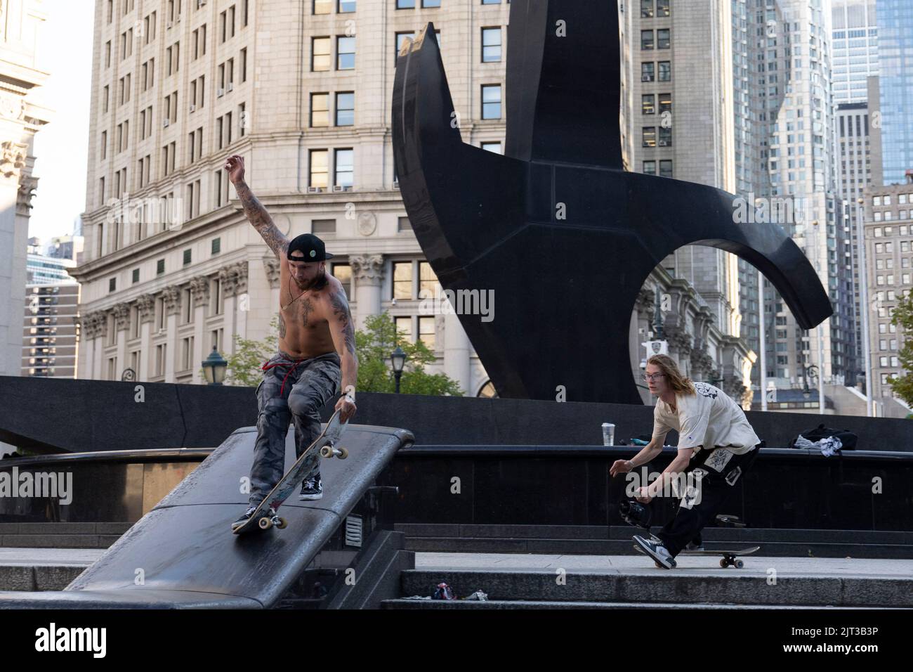 New York, New York, USA. 23rd Aug, 2022. August 23, 2022: Skateboarders ...