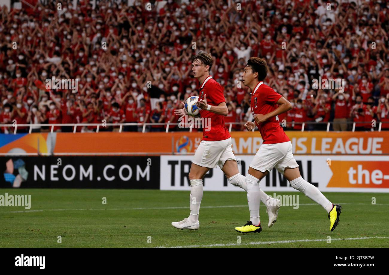Saitama, Japan. 25th Aug, 2022. Kasper Junker (Reds) Football/Soccer ...