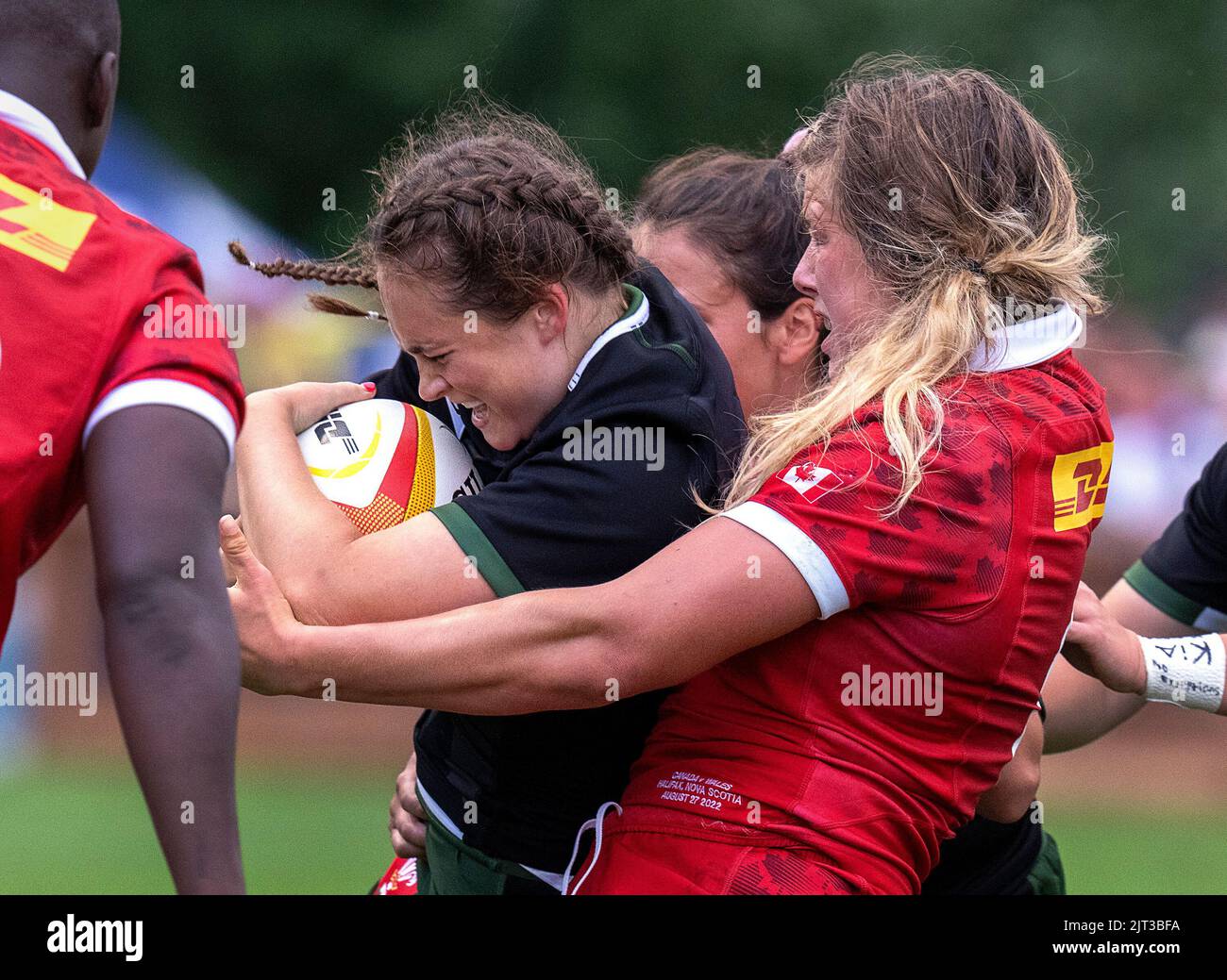 Canada's Sophie de Goede tackles Caitlin Lewis in Senior Women's 15s ...