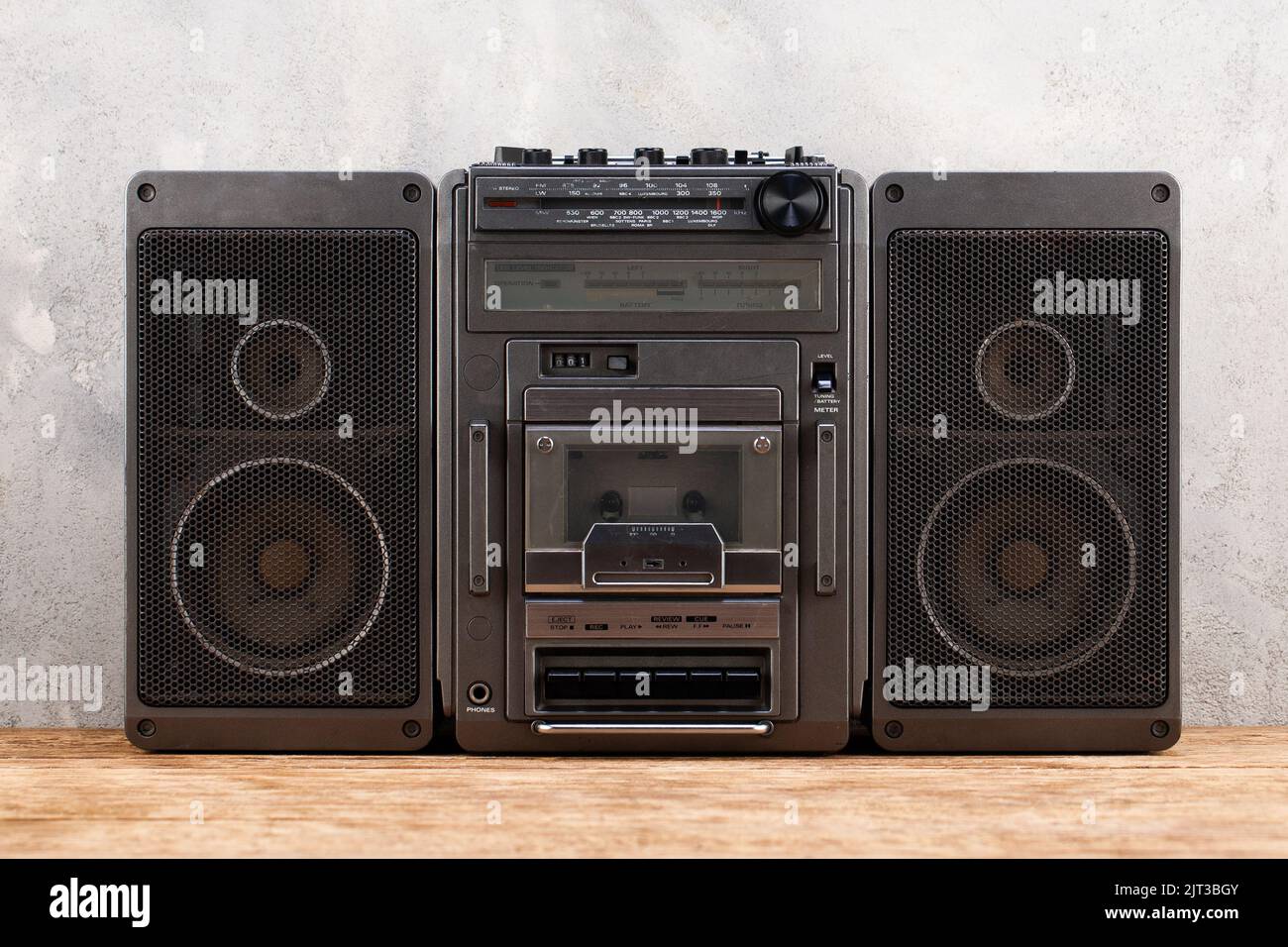 Vintage portable stereo boombox cassette recorder from 80s Stock Photo ...