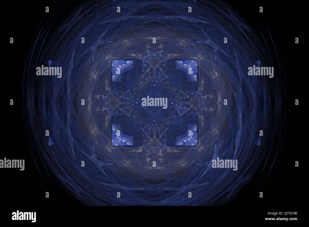 A digital render of an abstract fractal on a black background Stock ...