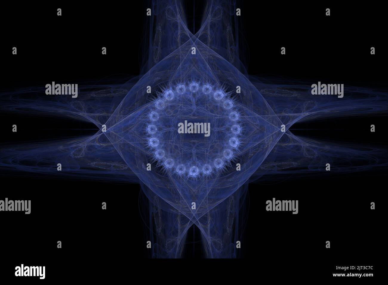 A digital render of an abstract fractal on a black background Stock ...