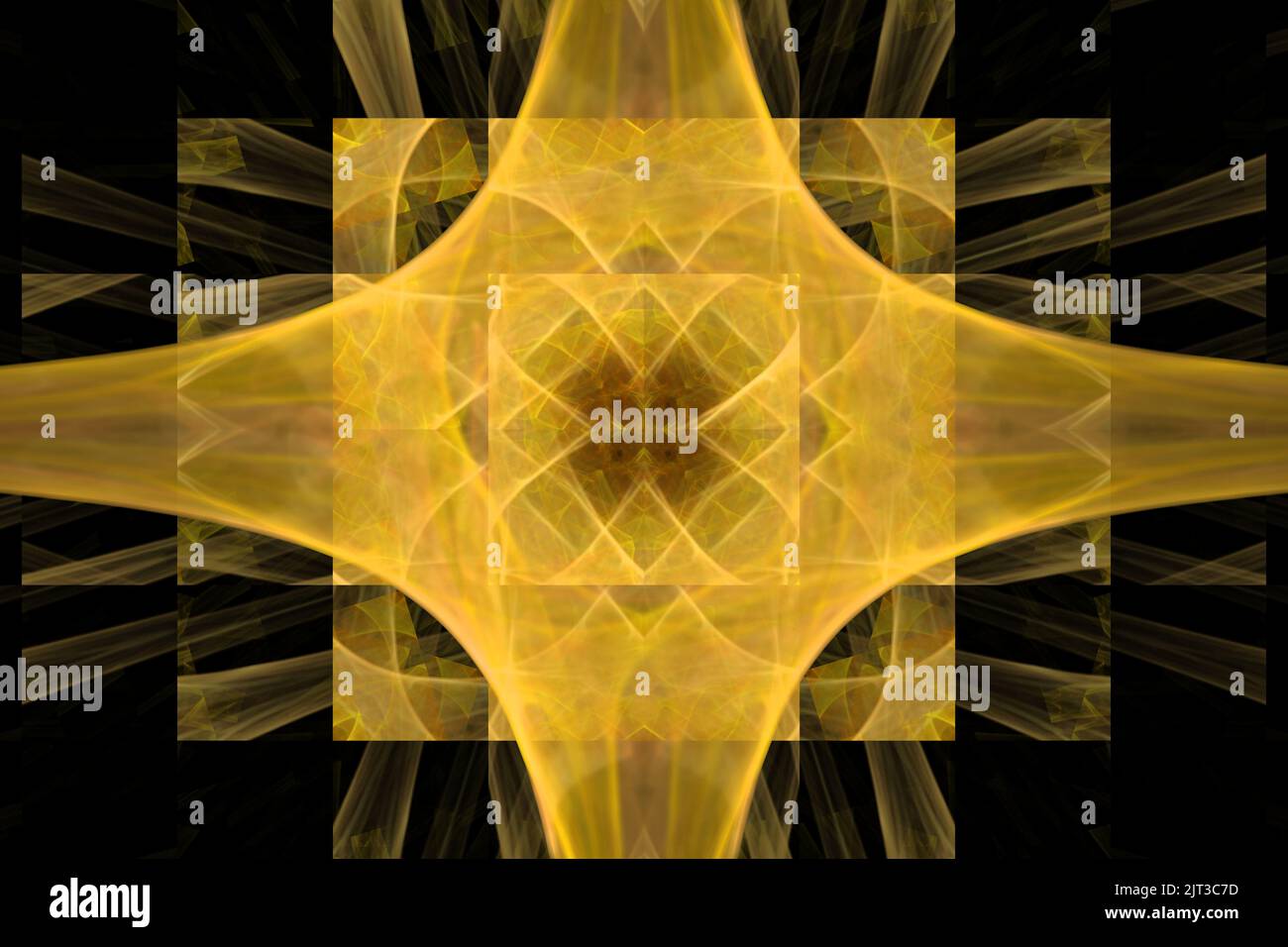 A digital render of an abstract fractal on a black background Stock ...