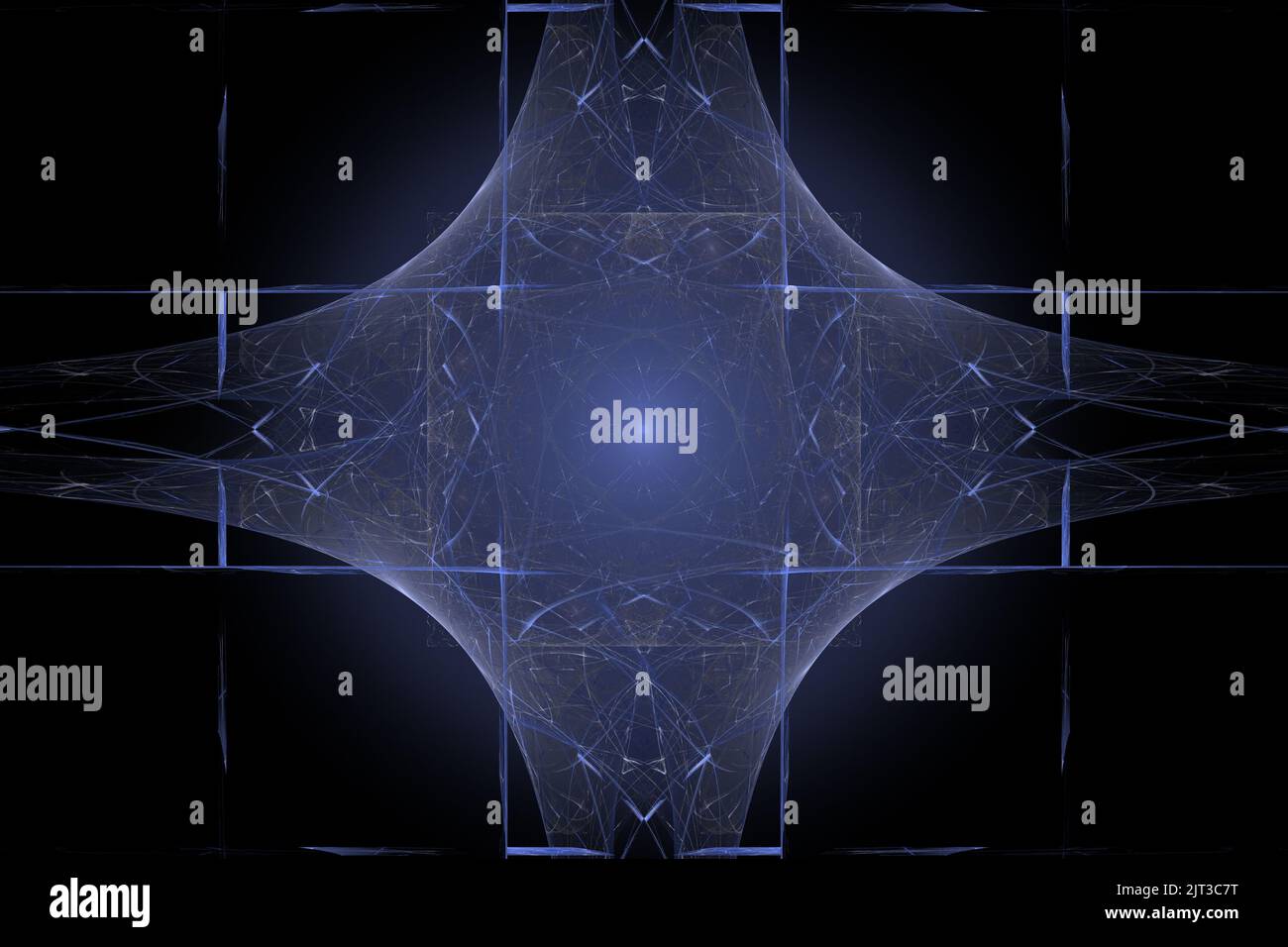 A digital render of an abstract fractal on a black background Stock ...