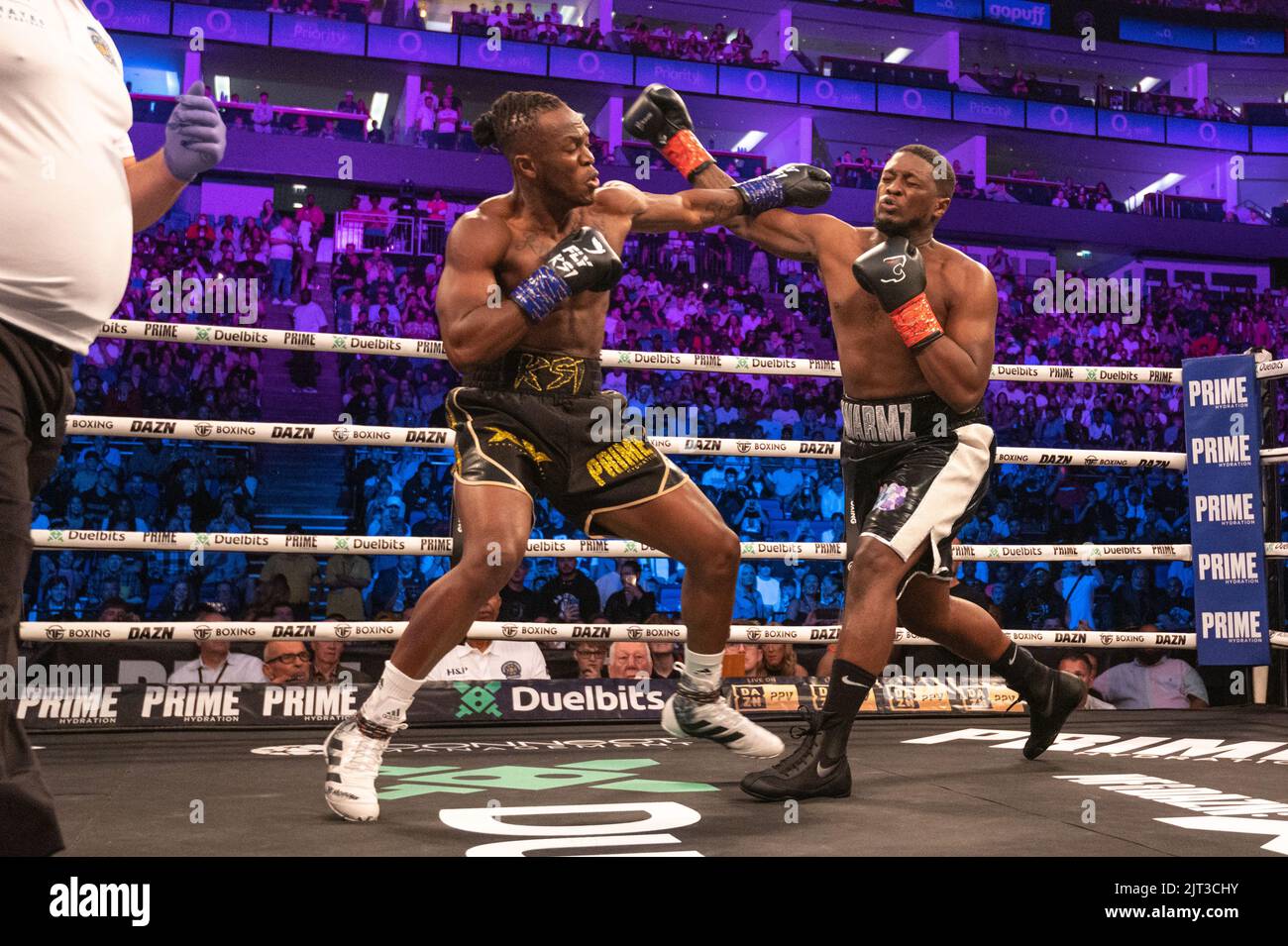 Youtube personality KSI and rapper Swarmz during their ‘Two Fights in ...