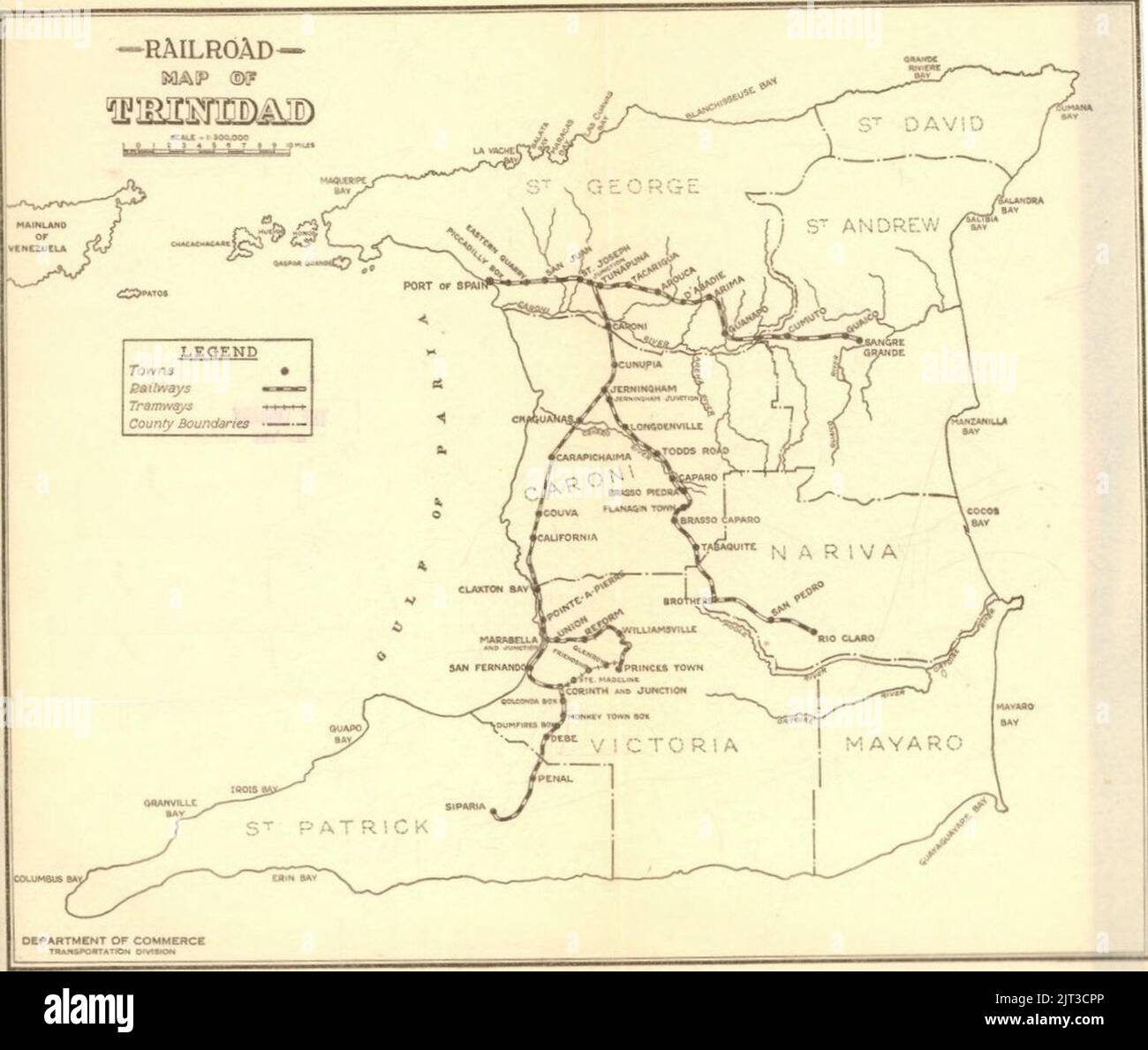 Trinidad rail map 1925 Stock Photo - Alamy