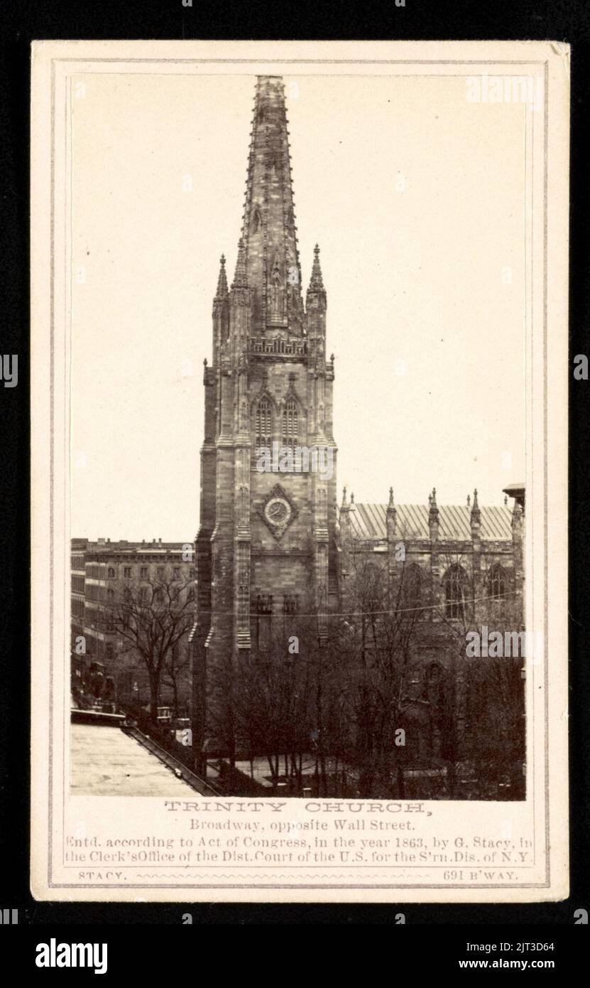 Trinity Church, Broadway, opposite Wall Street - Stacy 691 B'way Stock ...