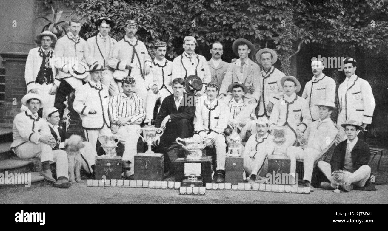 Trinity Hall Henley group 1887 Stock Photo - Alamy