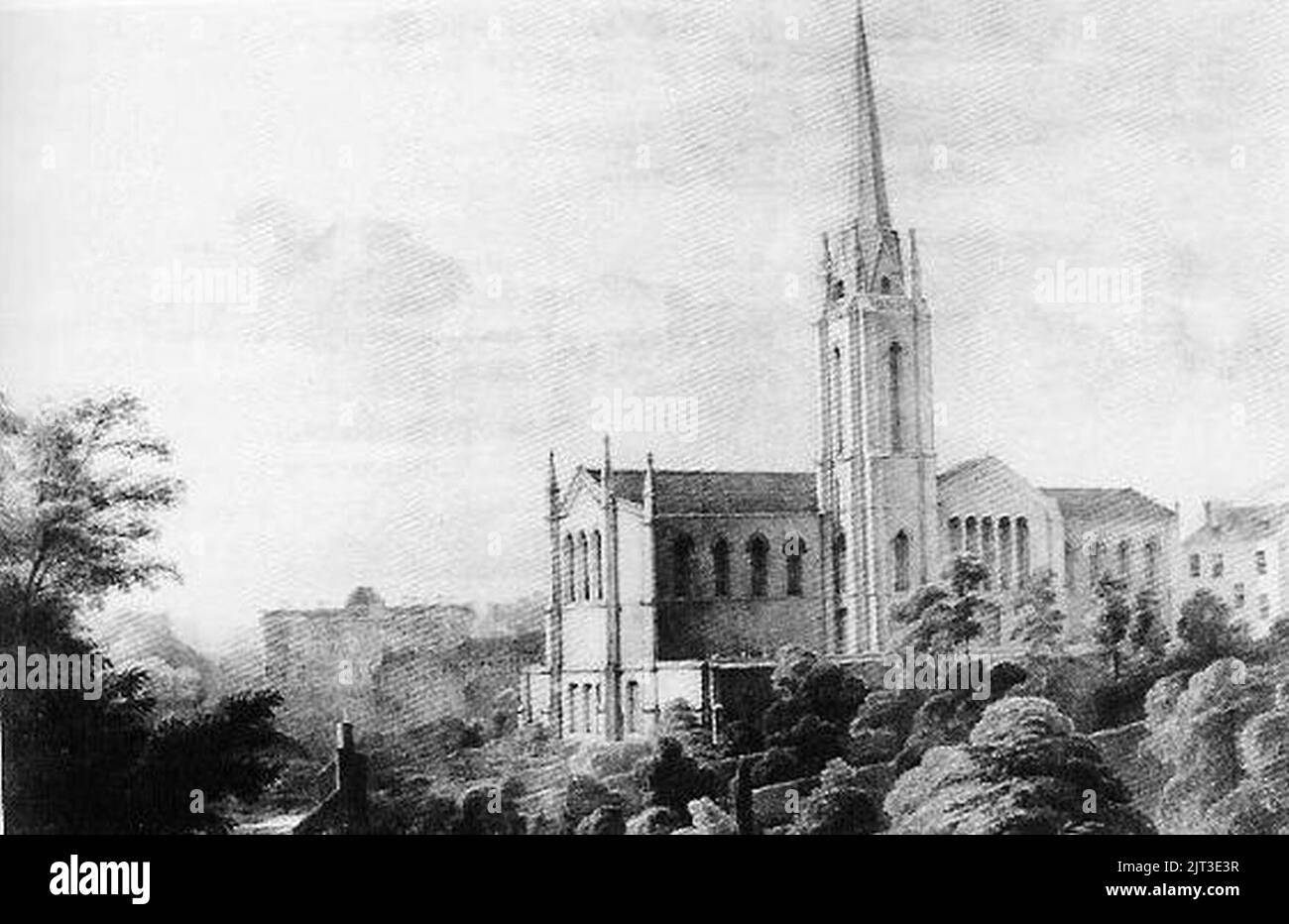 Triple Kirks etching, James Giles Stock Photo - Alamy