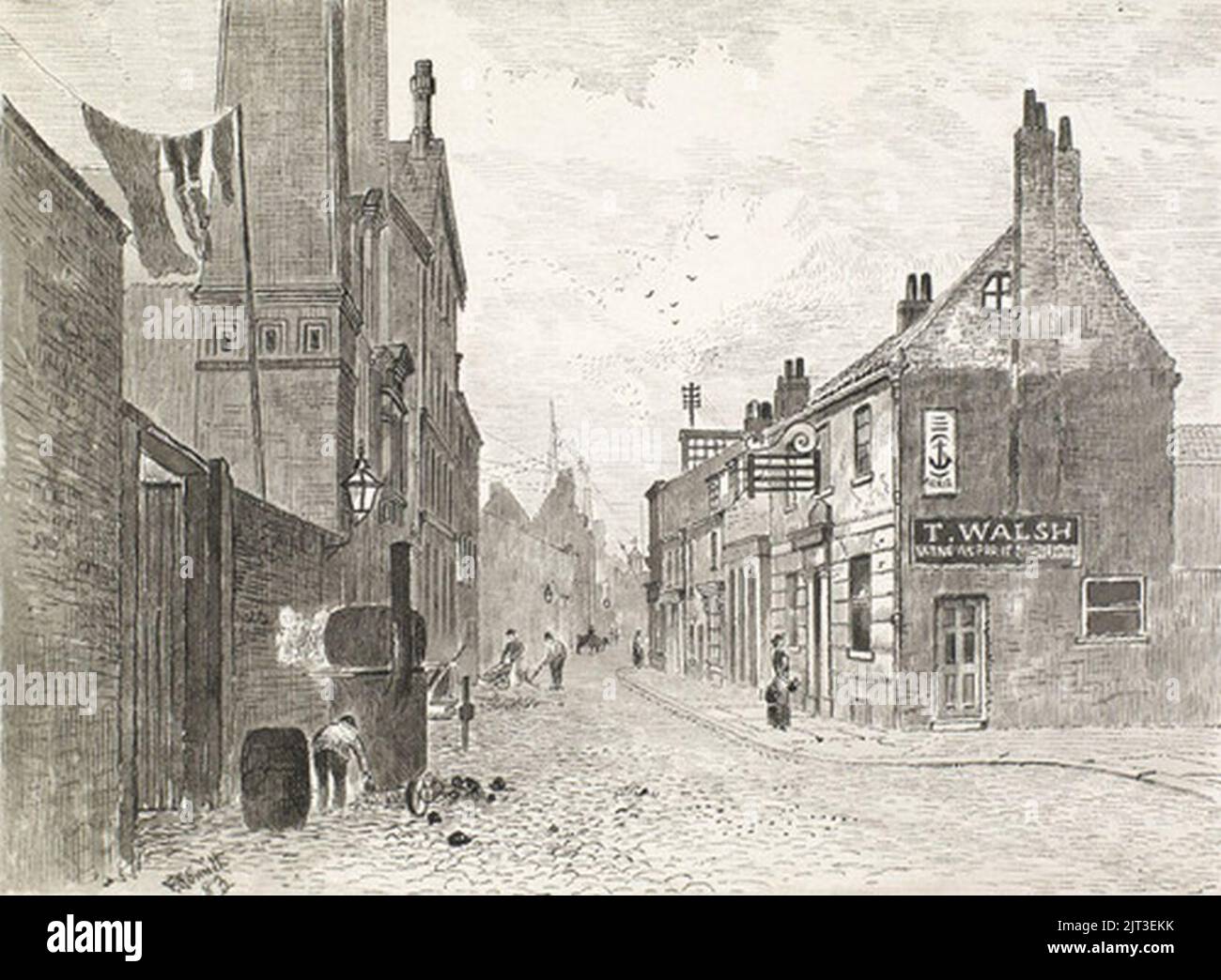 Trippett, showing the cobbled road, 1883 Stock Photo - Alamy