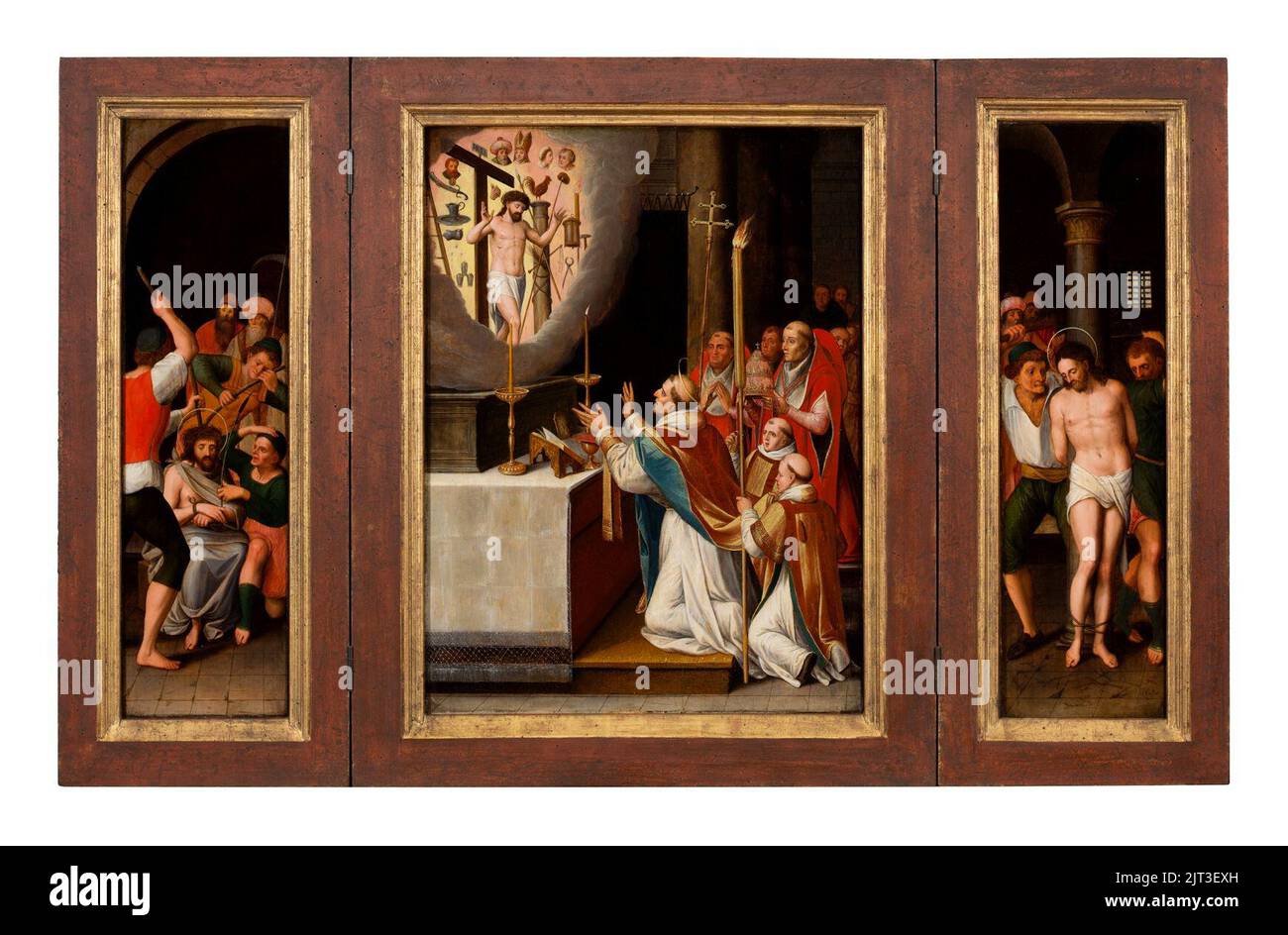 Triptych with the Mass of Saint Gregory Flemish School Stock Photo - Alamy