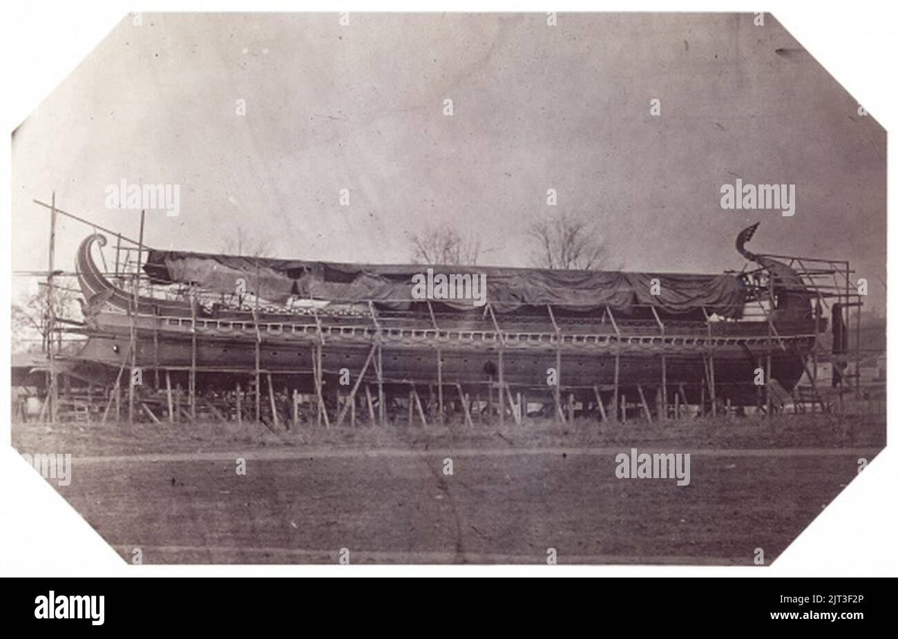 Trireme of Napoleon III under construction, side view 82812 Stock Photo ...