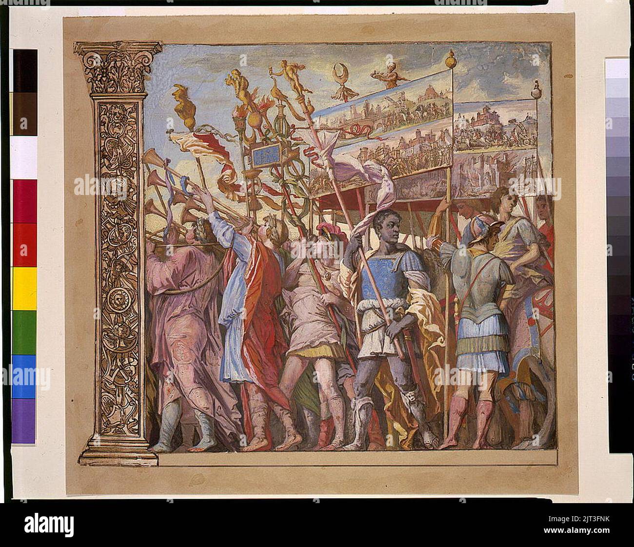 Triumph(us) Caesaris (The triumph of Julius Caesar), plate 1 Stock ...