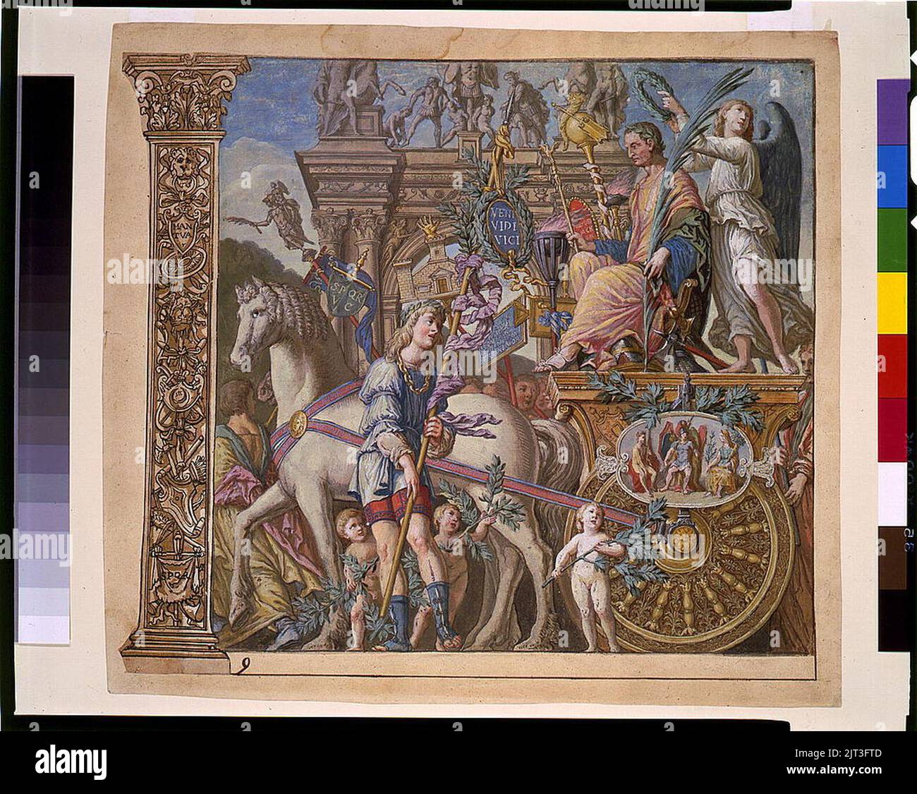 Triumph(us) Caesaris (The triumph of Julius Caesar), plate 9 Stock ...