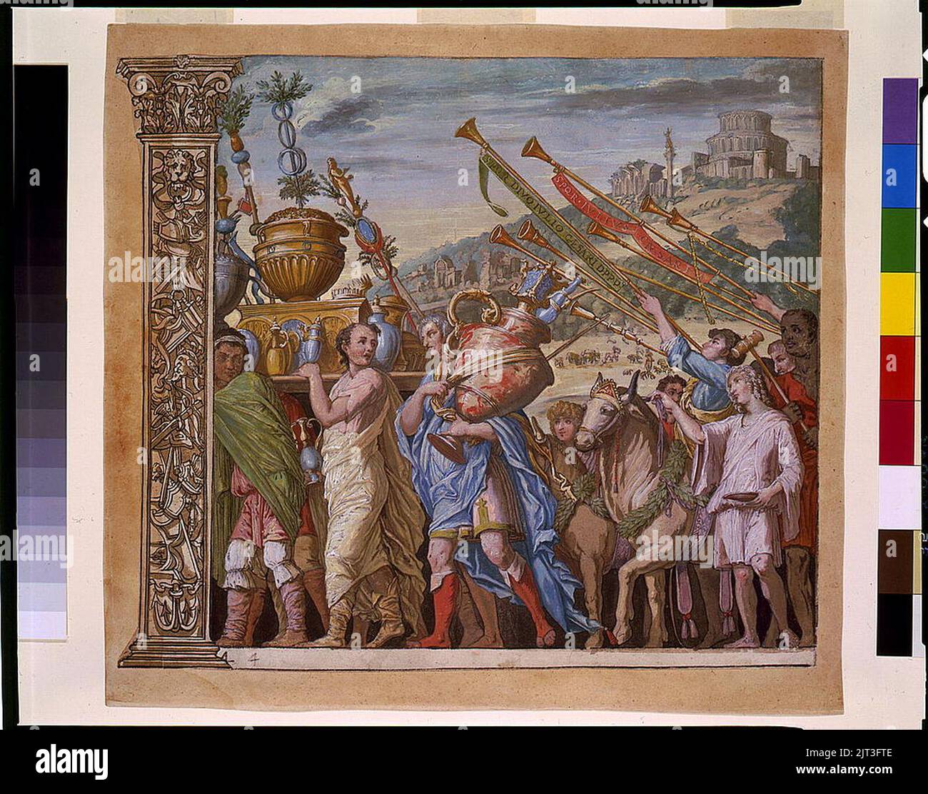 Triumph(us) Caesaris (The triumph of Julius Caesar), plate 4 Stock ...