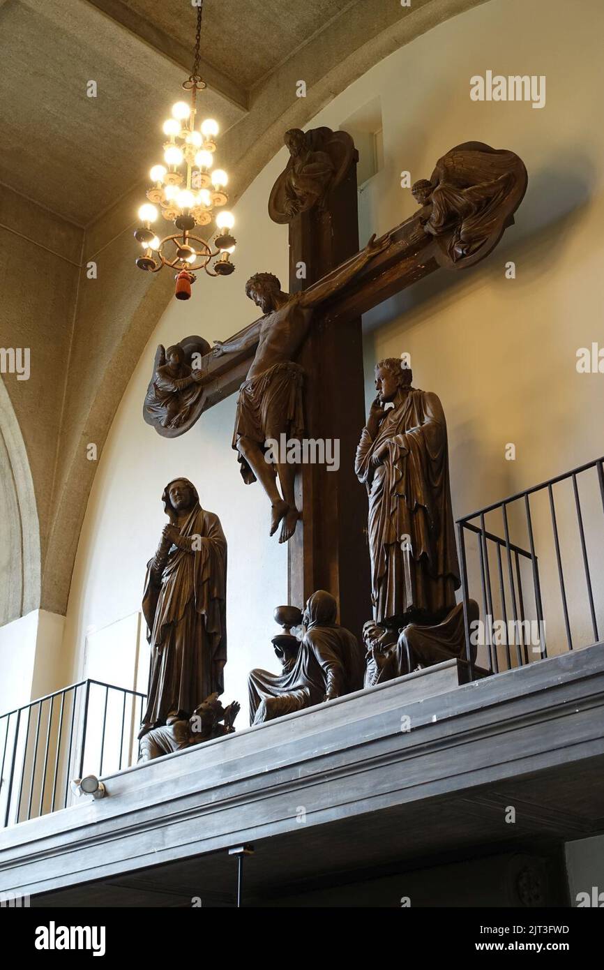 Triumphal cross, collegiate church of Wechselburg, Germany, c. 1230 ...
